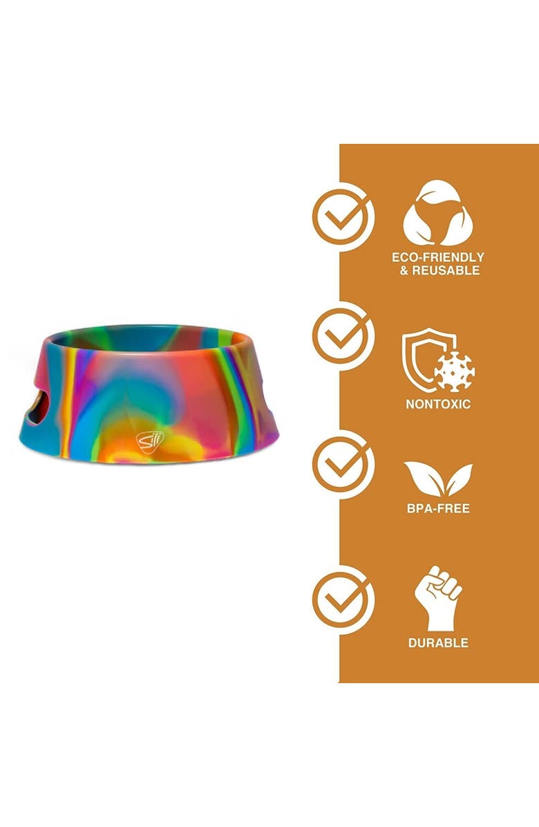 Silipint Aquafur Silicone 18Oz Dog Bowl, Colapsible/Foldable, Hippie ...
