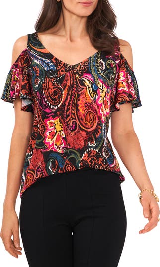 Chaus Print Cold Shoulder Top | Nordstrom