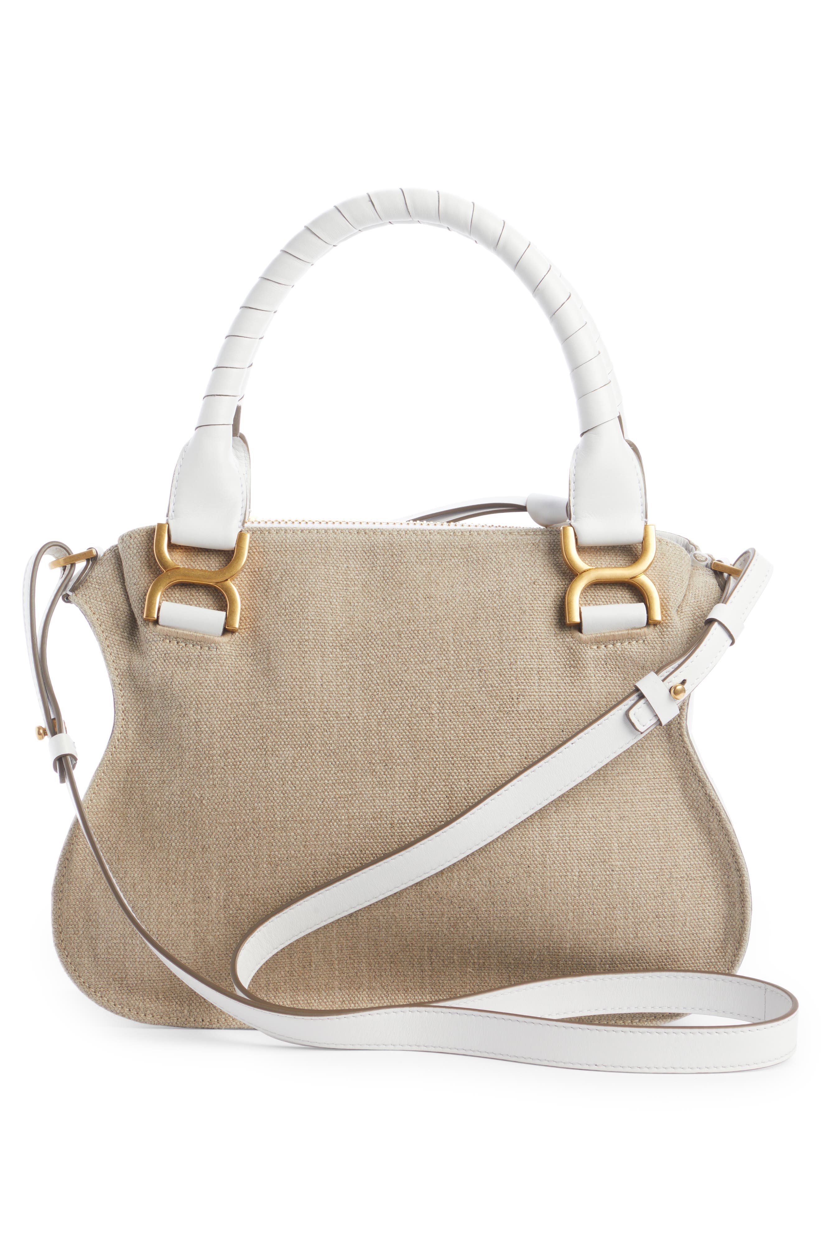 Chloé Small Marcie Linen & Leather Satchel | Nordstromrack