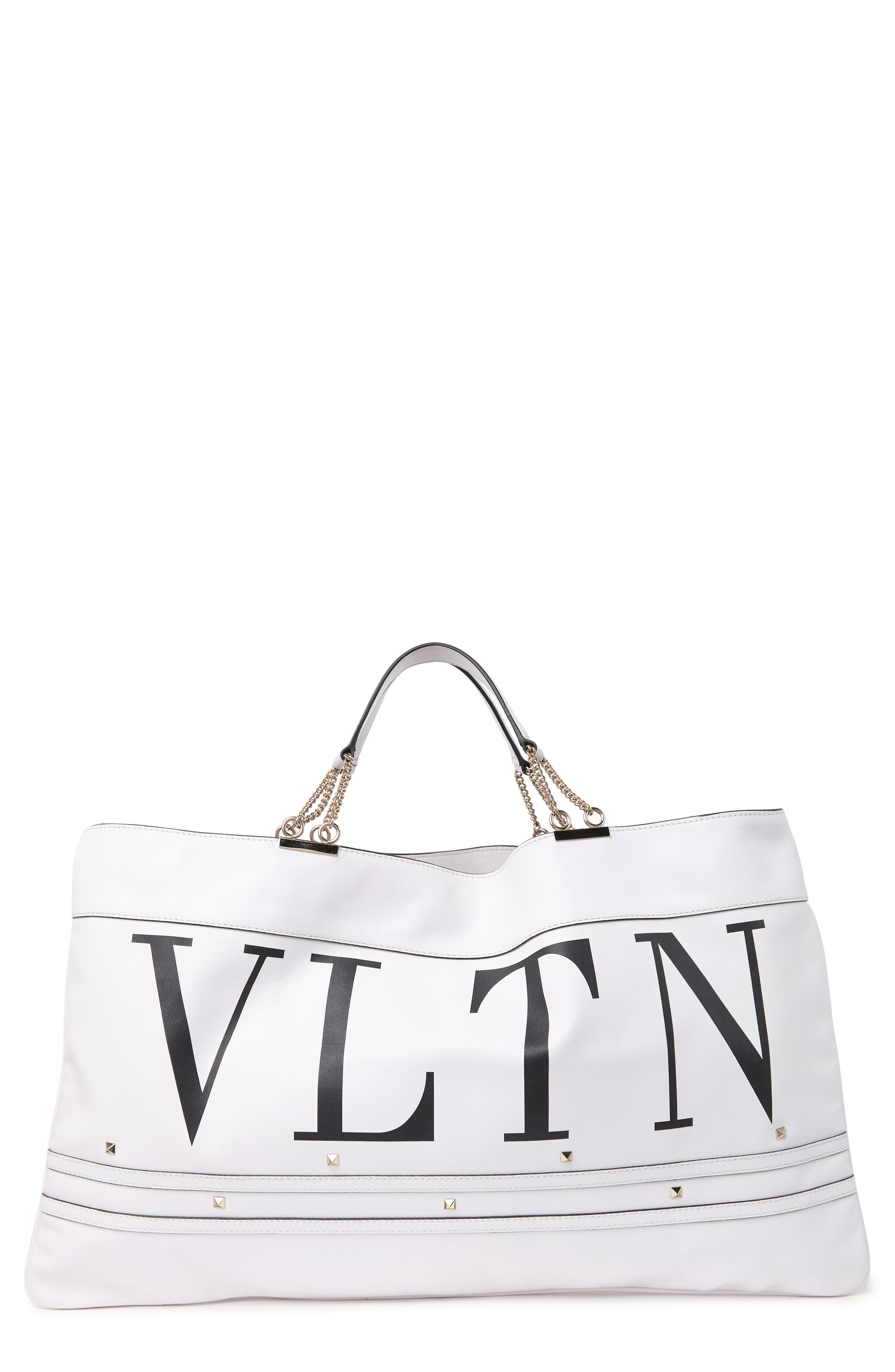 VALENTINO Logo Leather Rockstud Tote (Women) | Nordstromrack