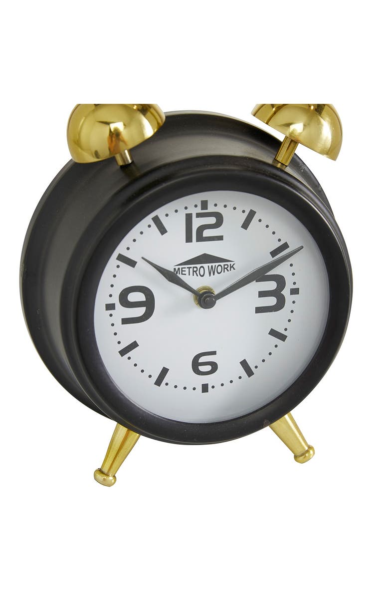 Novogratz Black Stainless Steel Clock with Bell Style Top | Nordstromrack