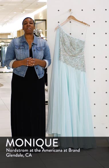 Mac Duggal One-Shoulder Sequin Cape Gown (Women) | Nordstromrack