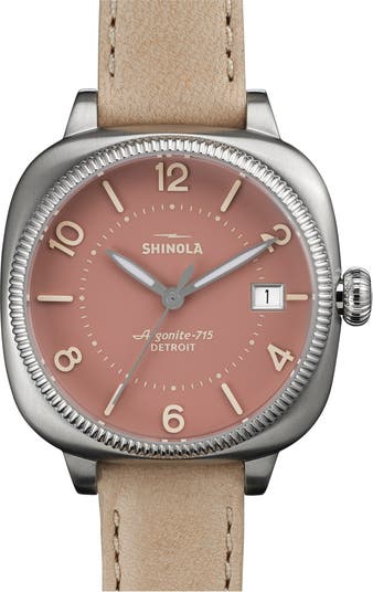 Shinola The Gomelsky Square Leather Strap Watch, 36mm | Nordstrom