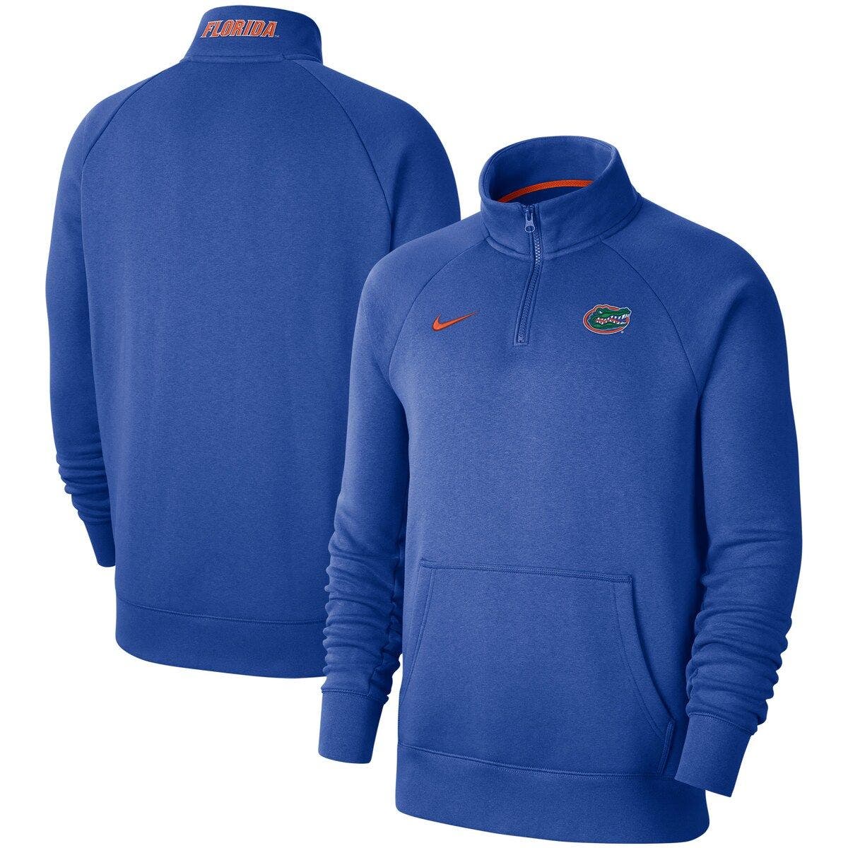 Nike Men's Nike Royal Florida Gators Club Fleece Quarter-Zip Raglan ...