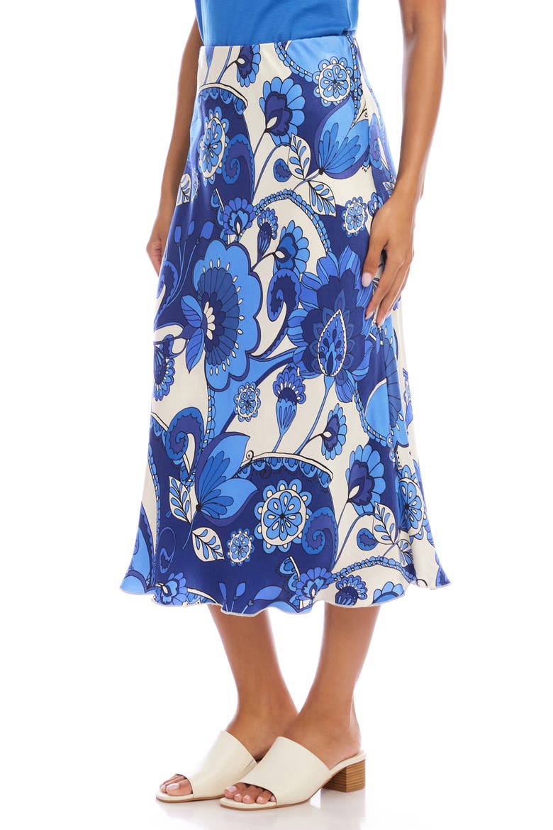 Floral Print Bias Cut Midi Skirt (Women) | Nordstrom