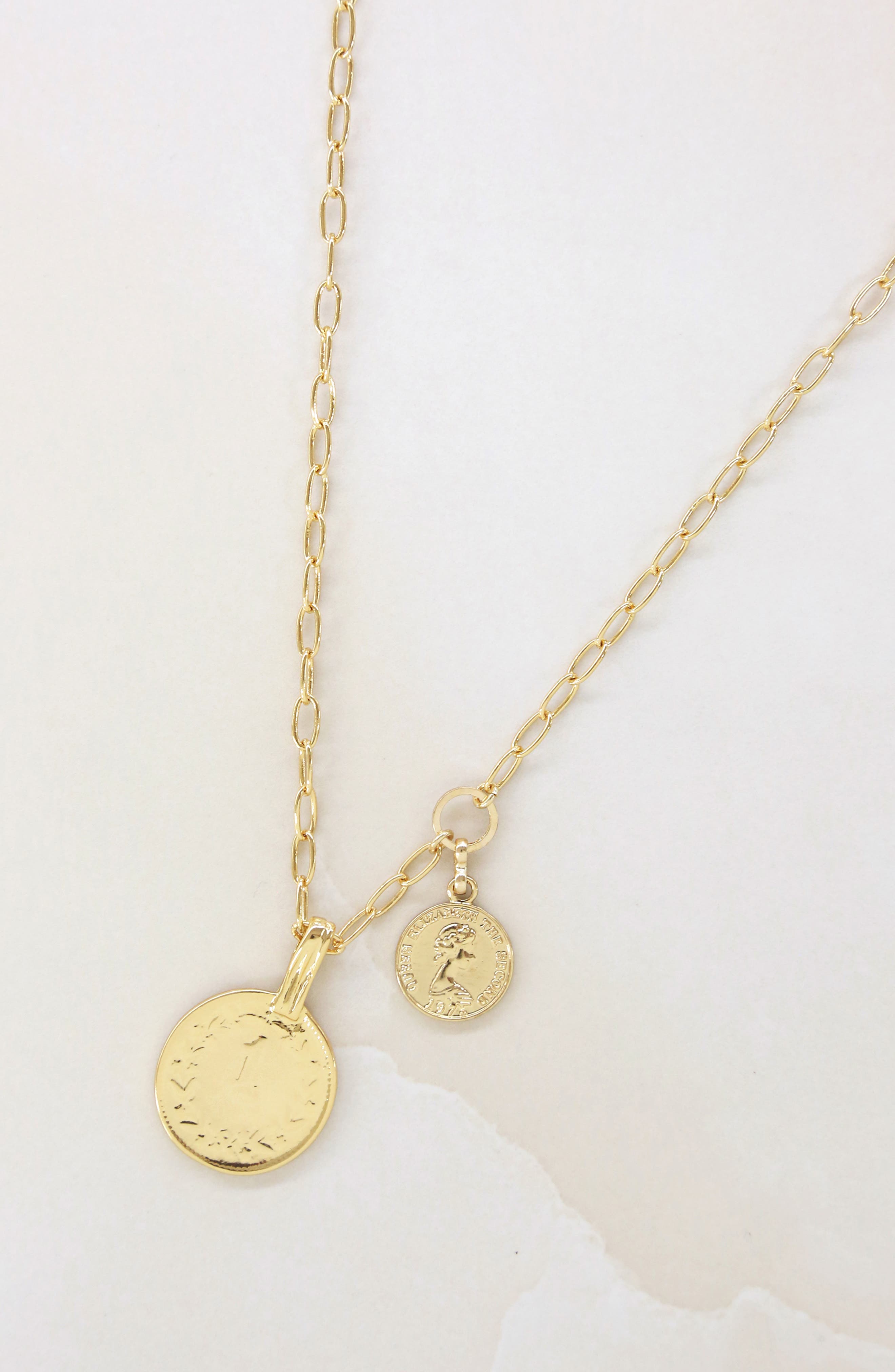 Ettika Double Coin Pendant Necklace | Nordstrom