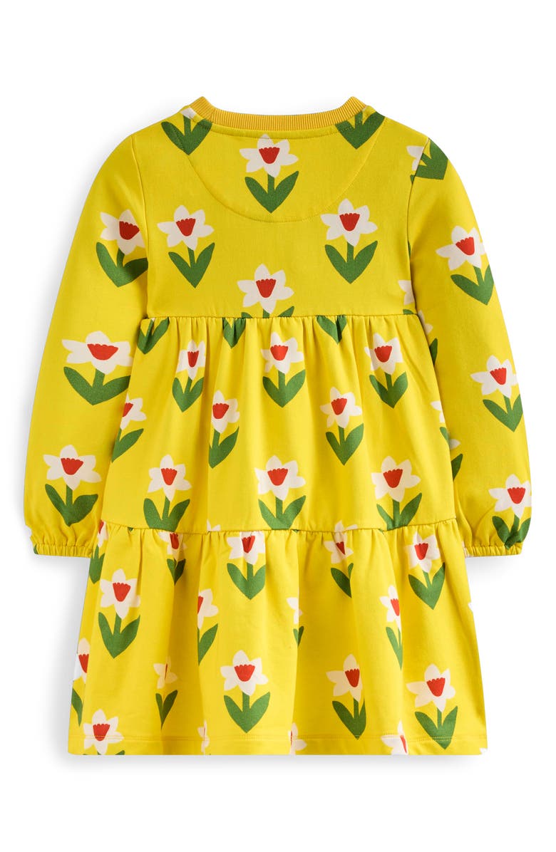 Mini Boden Kids' Daffodil Print Long Sleeve Cotton Sweatshirt Dress ...