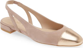Stuart Weitzman Cap Toe Slingback Flat (Women) | Nordstromrack