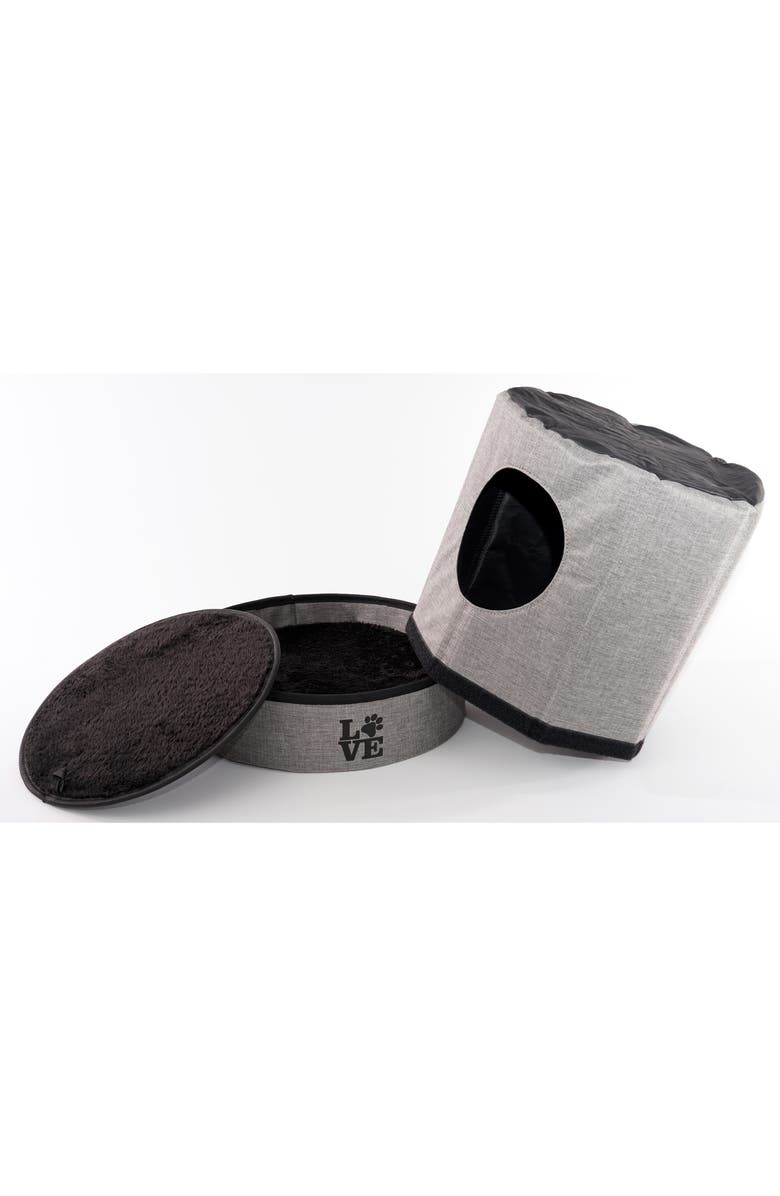 Precious Tails Round 2-Tier Collapsible Pet Cat Cave Bed | Nordstromrack