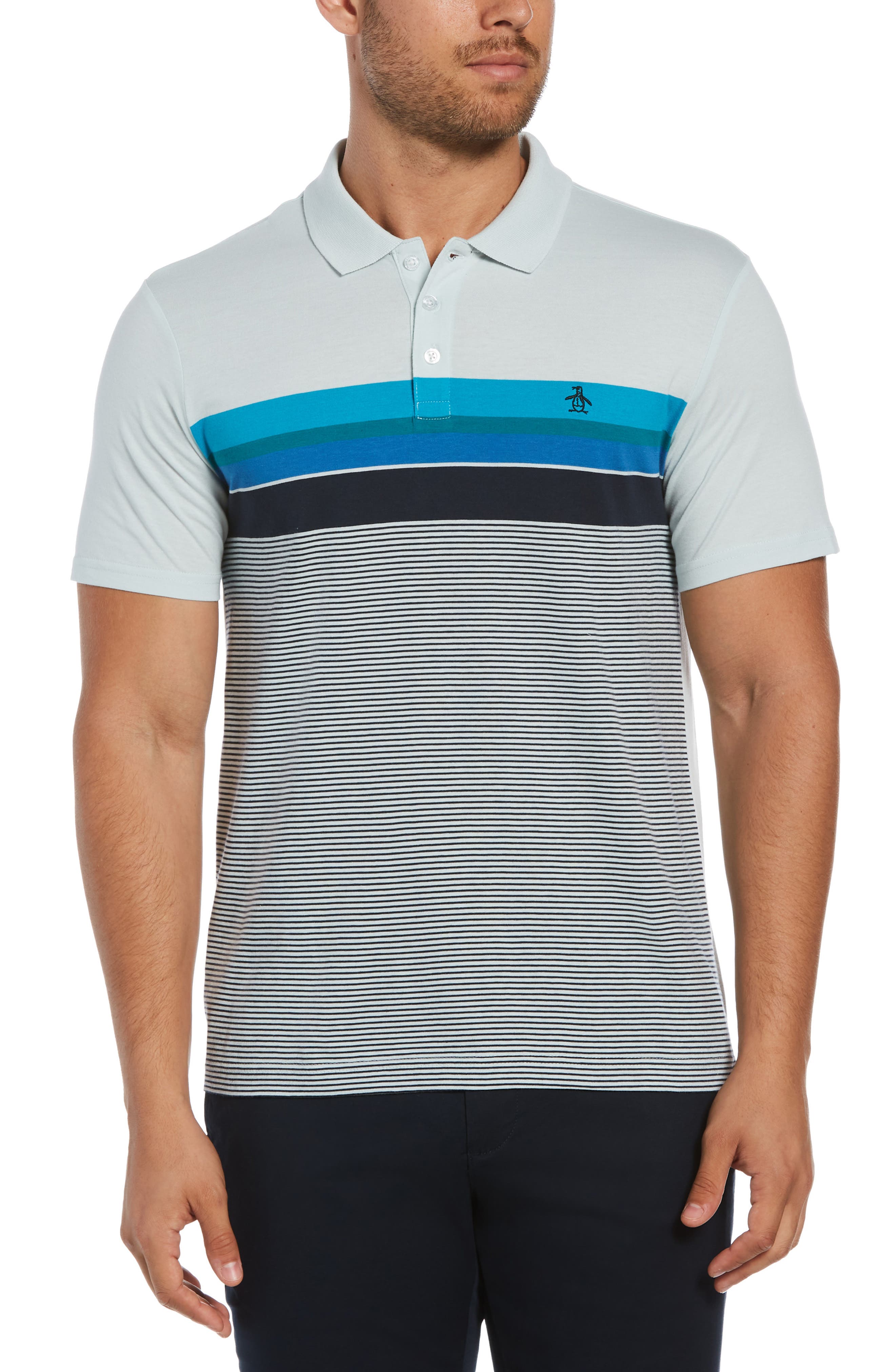 Original Penguin Engineer Stripe Knit Polo Shirt | Nordstromrack