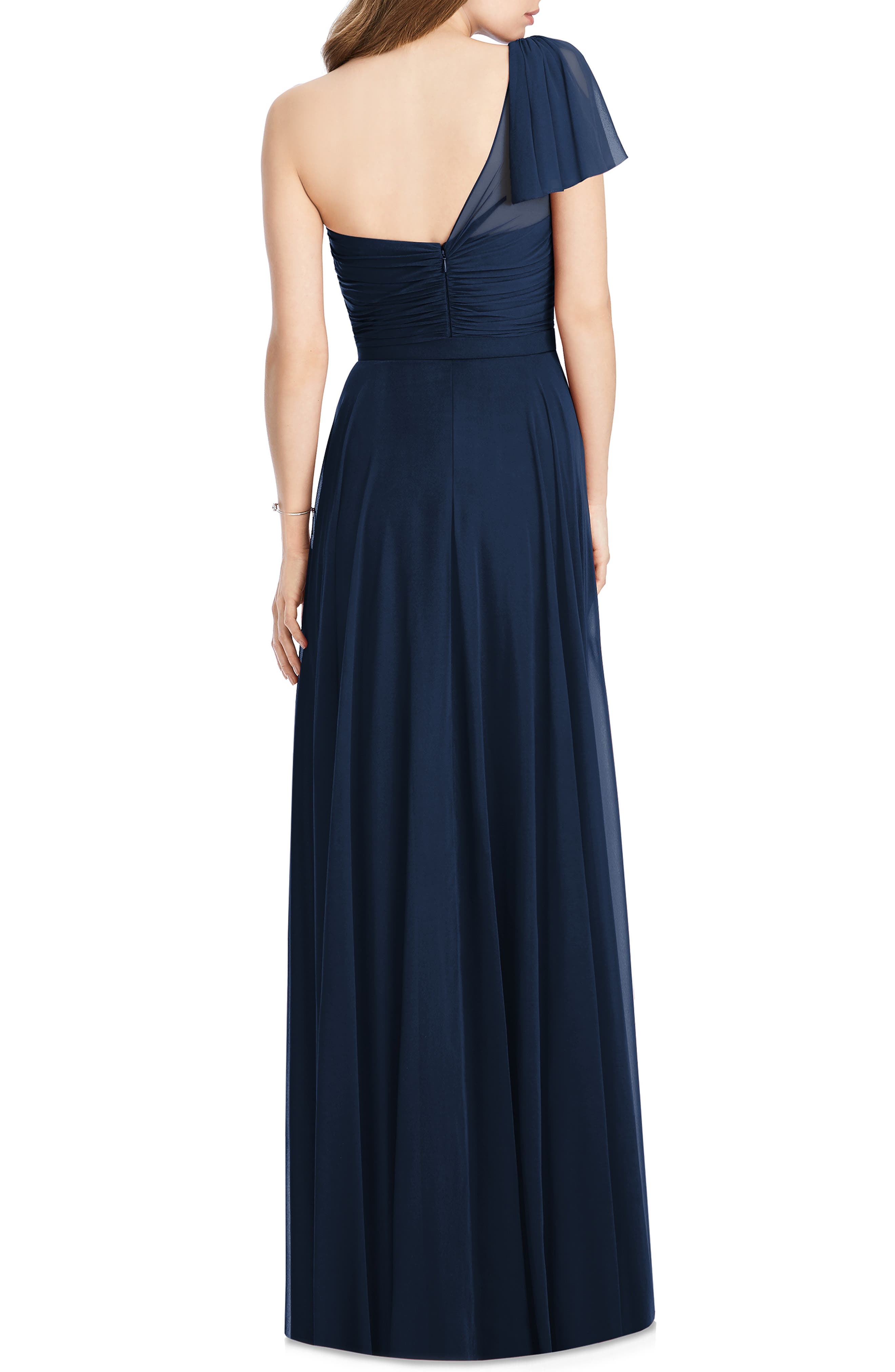 Jenny Packham One-Shoulder Chiffon A-Line Gown | Nordstromrack