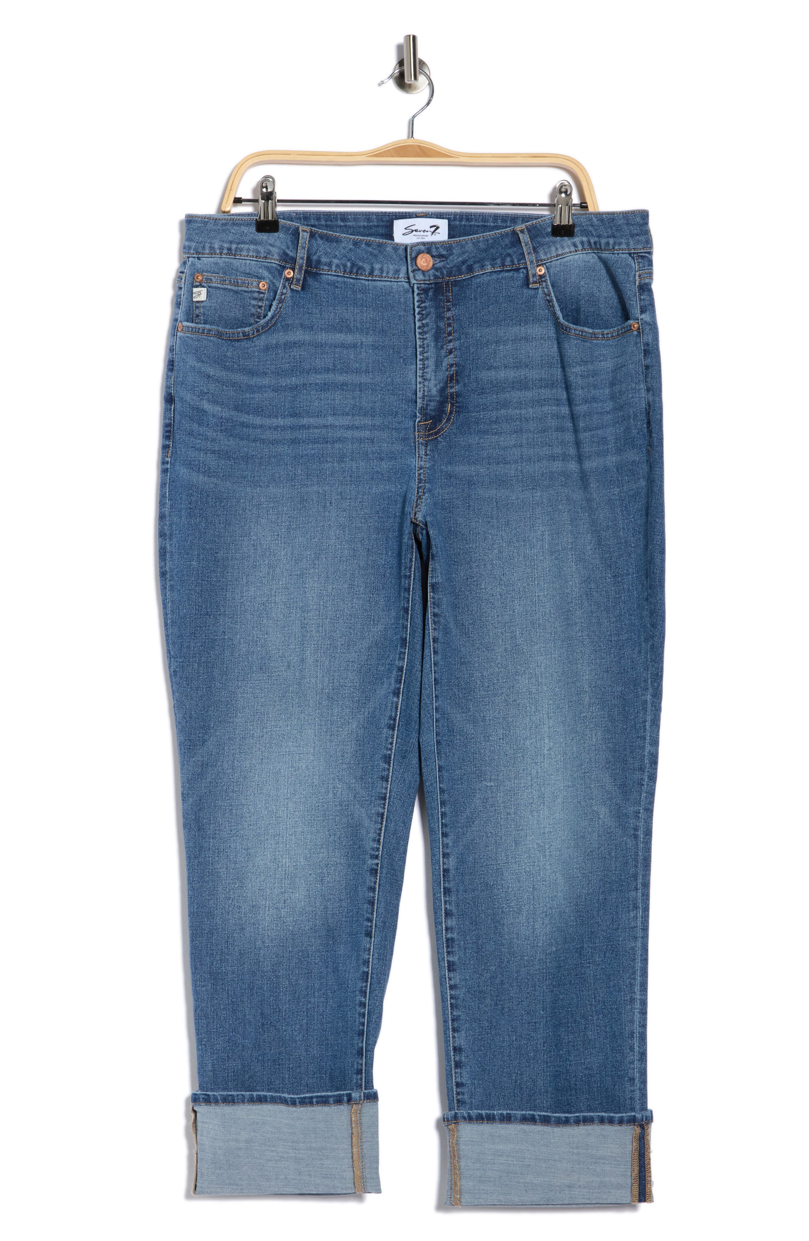 High Waist Straight Leg Cuffed Hem Jeans (Women) | Nordstromrack