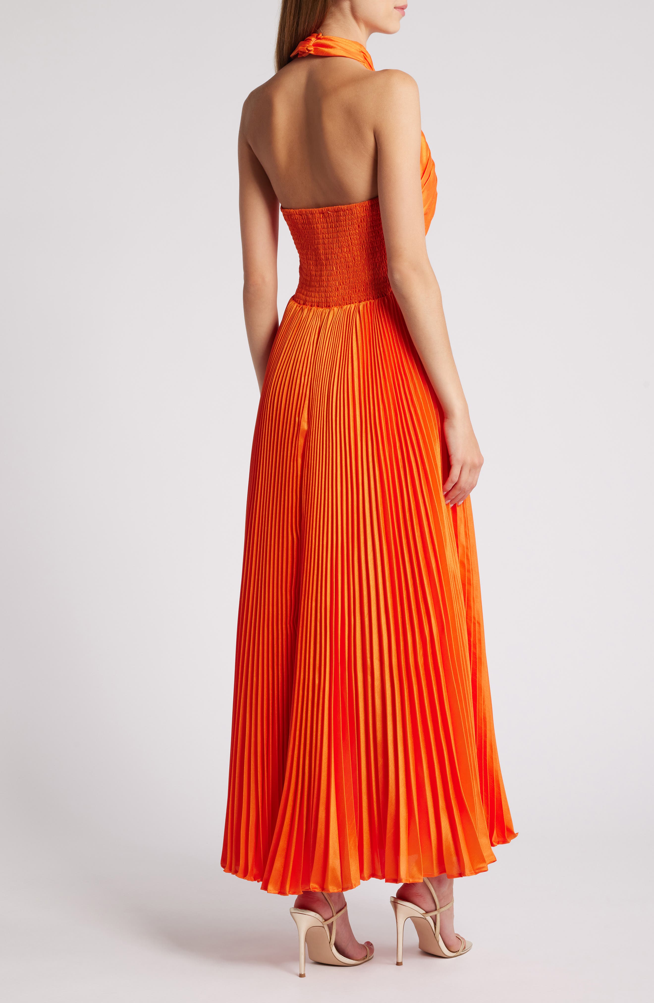 Hutch Pleated Crossover Halter Gown | Nordstrom