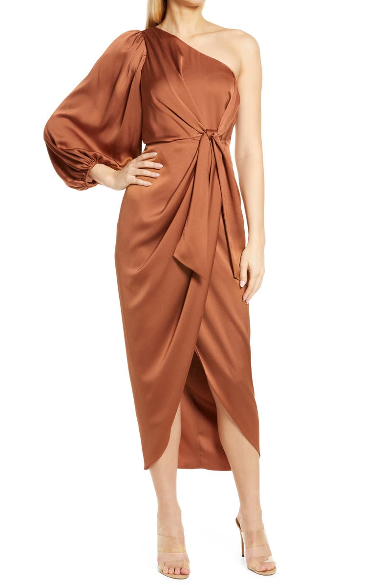 Shona Joy Luxe Tie Front One-Shoulder Gown | Nordstromrack