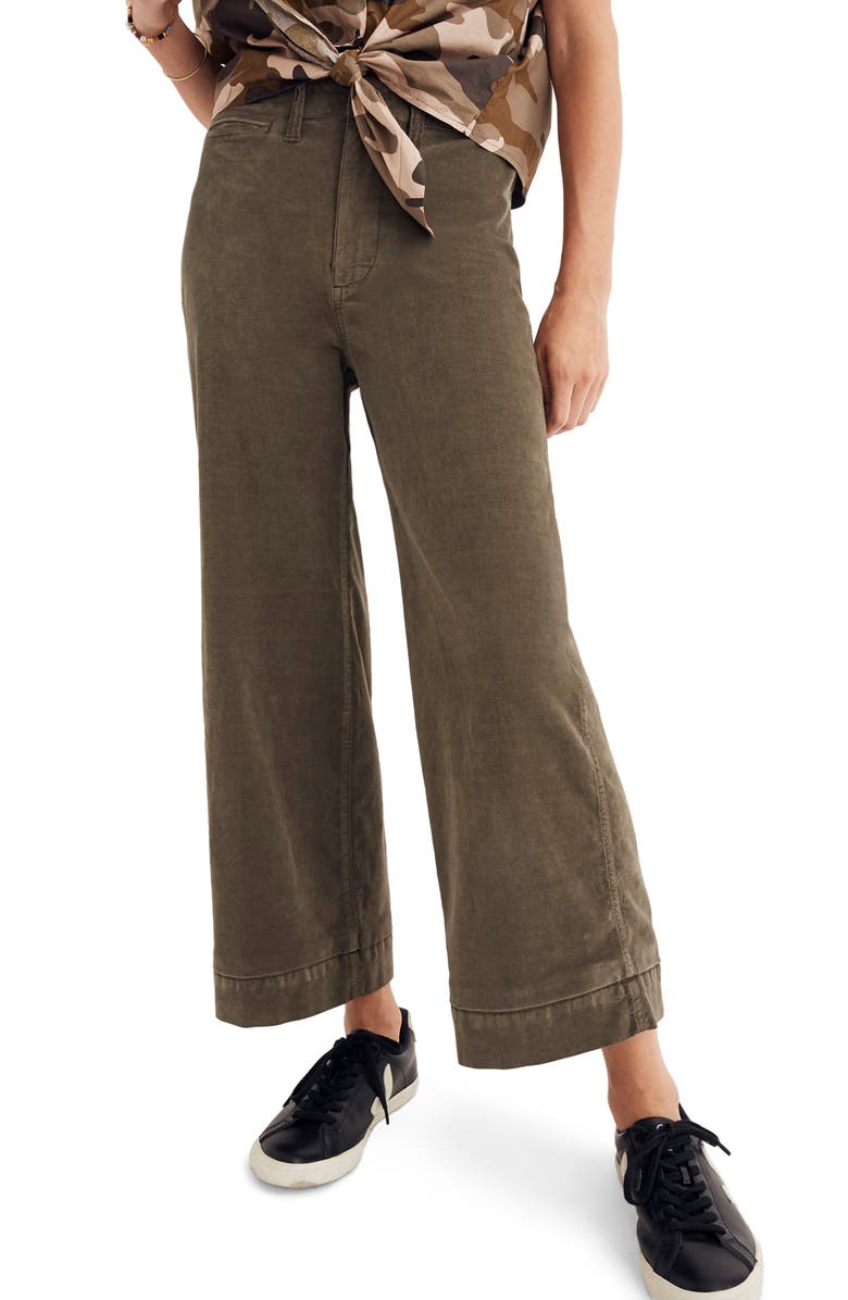 Madewell Emmett Crop Wide Leg Velveteen Pants | Nordstrom