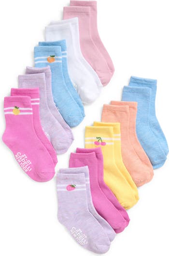 Capelli New York Kids' Sporty Fruit Assorted 10-Pack Gripper Crew Socks ...