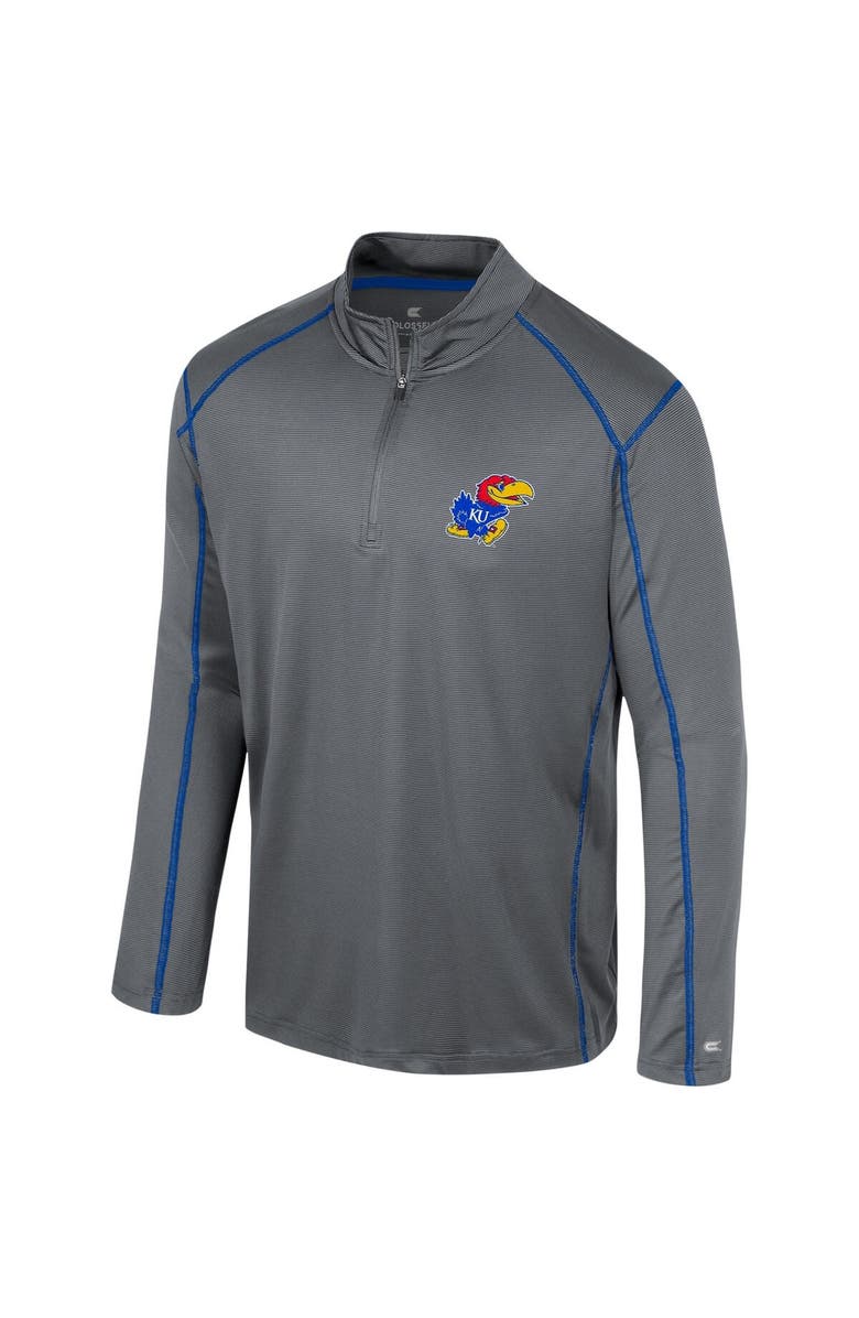 COLOSSEUM Men's Colosseum Charcoal Kansas Jayhawks Cameron Quarter-Zip ...