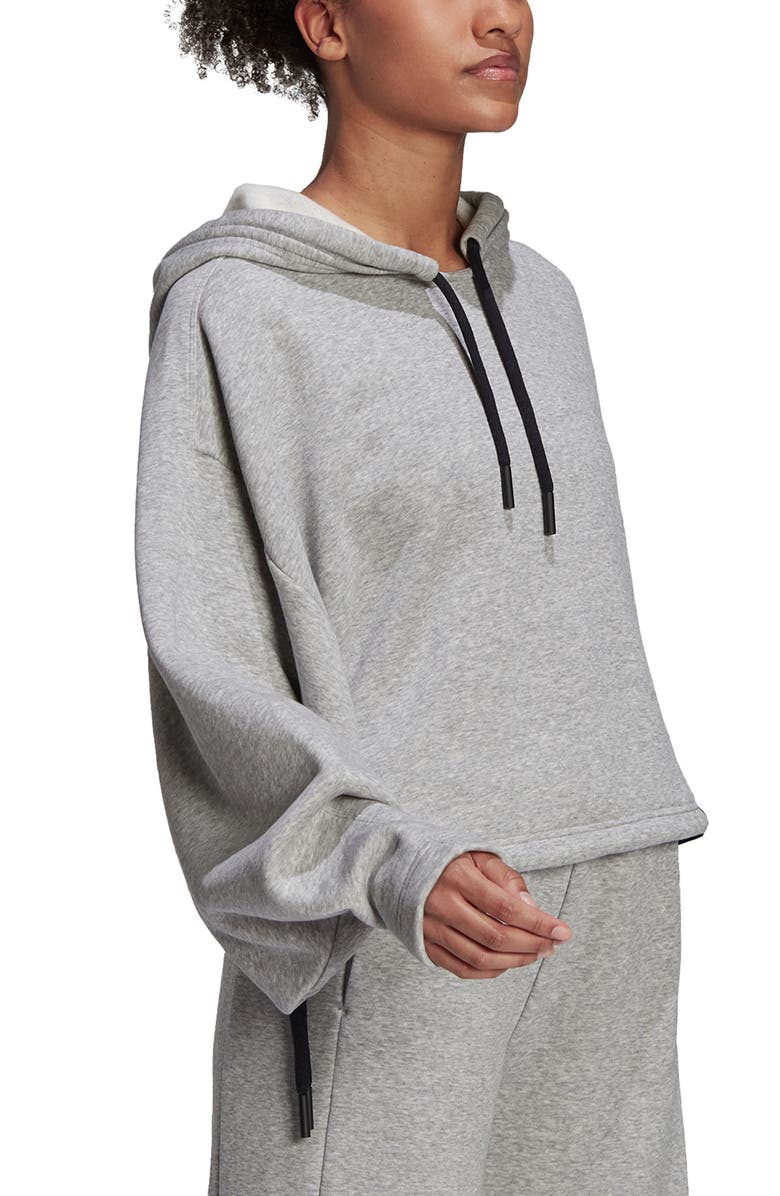 adidas Studio Lounge Fleece Crop Hoodie | Nordstromrack