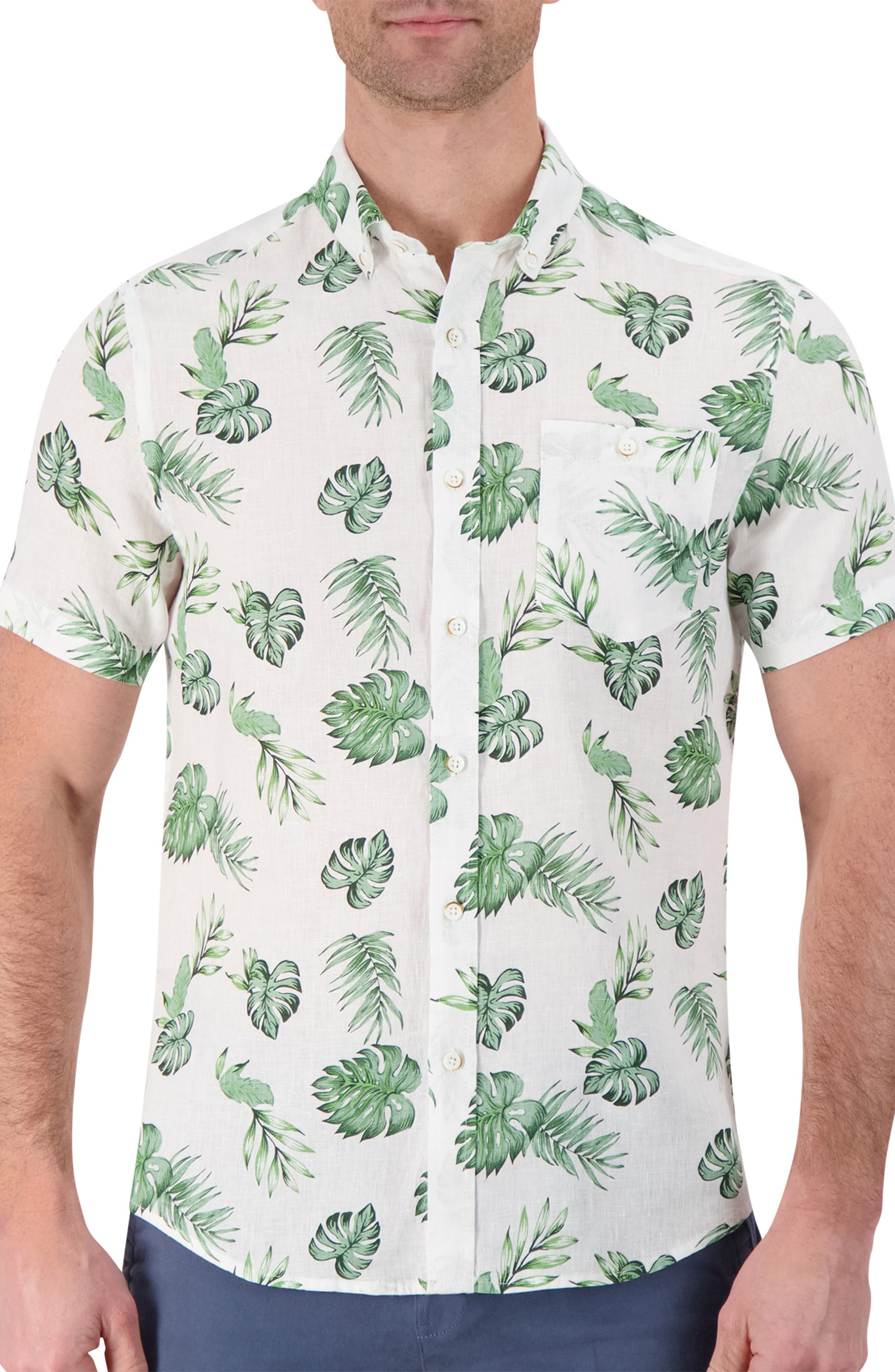 Report Collection Novelty Floral Linen Button-Down Shirt | Nordstromrack