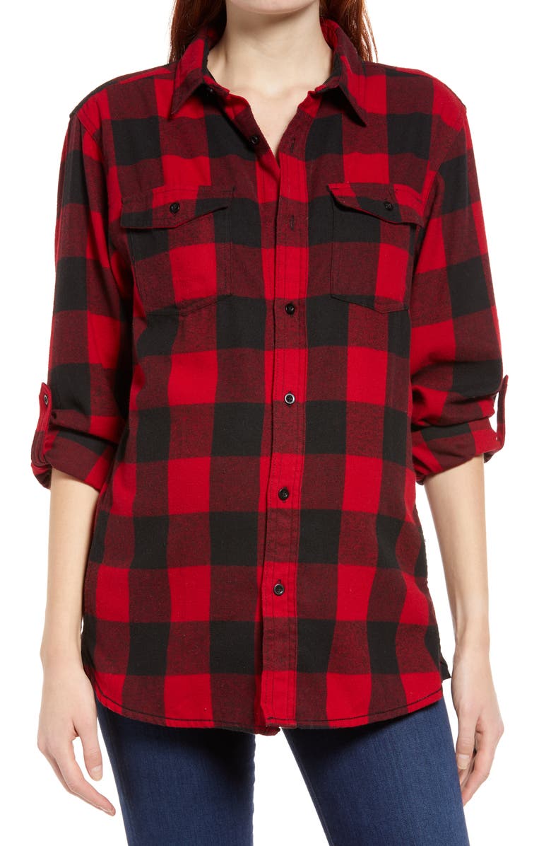 Bun Maternity Mom Motto Maternity Flannel Shirt | Nordstrom