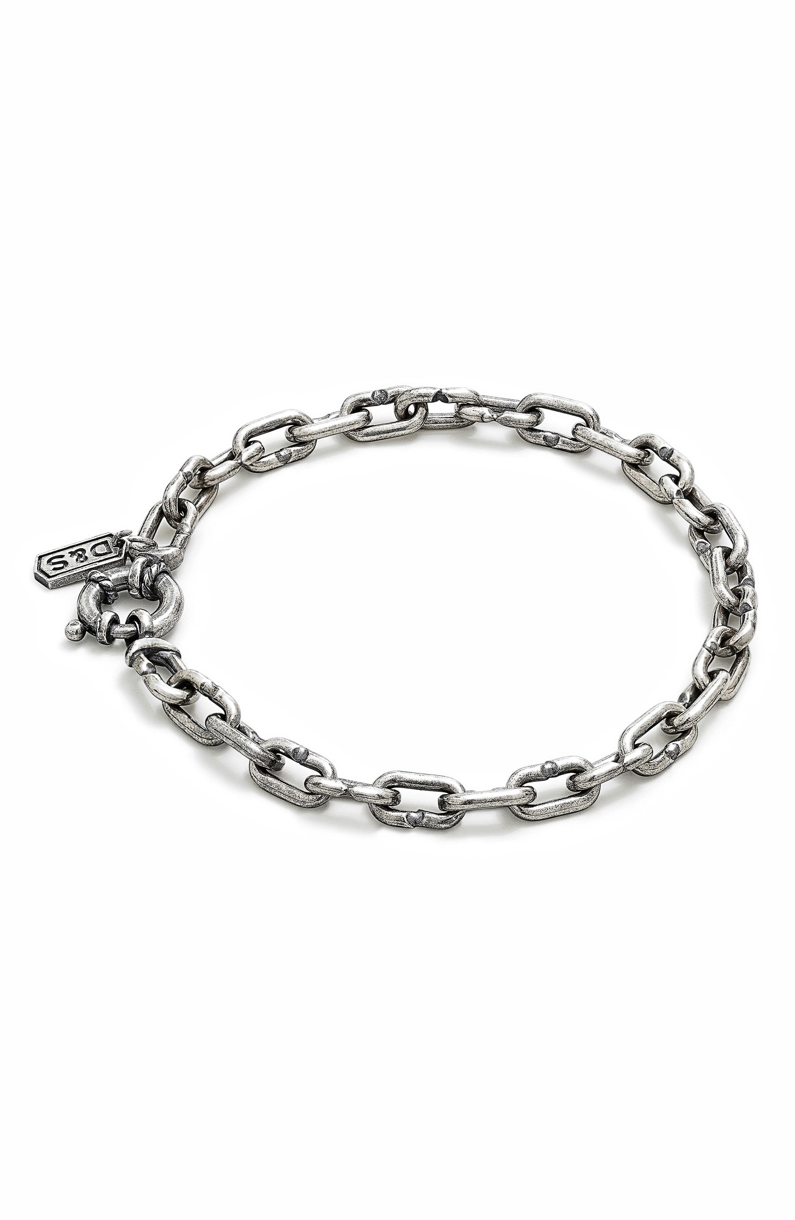 Degs & Sal Men's Sterling Silver Lock Chain Bracelet | Nordstrom