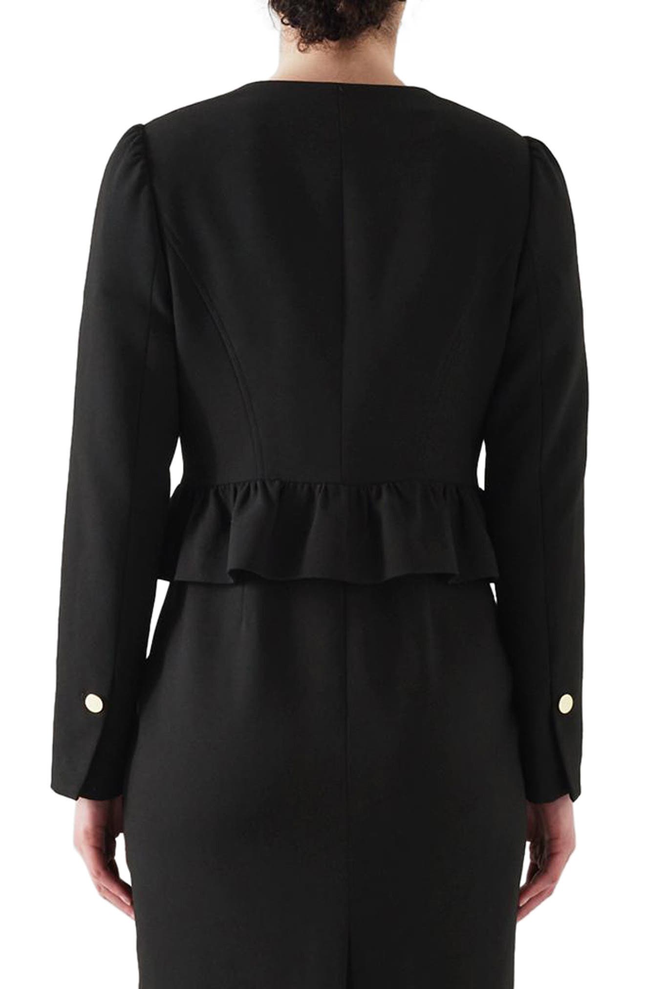 LK Bennett Folly Crepe Crop Peplum Jacket | Nordstromrack