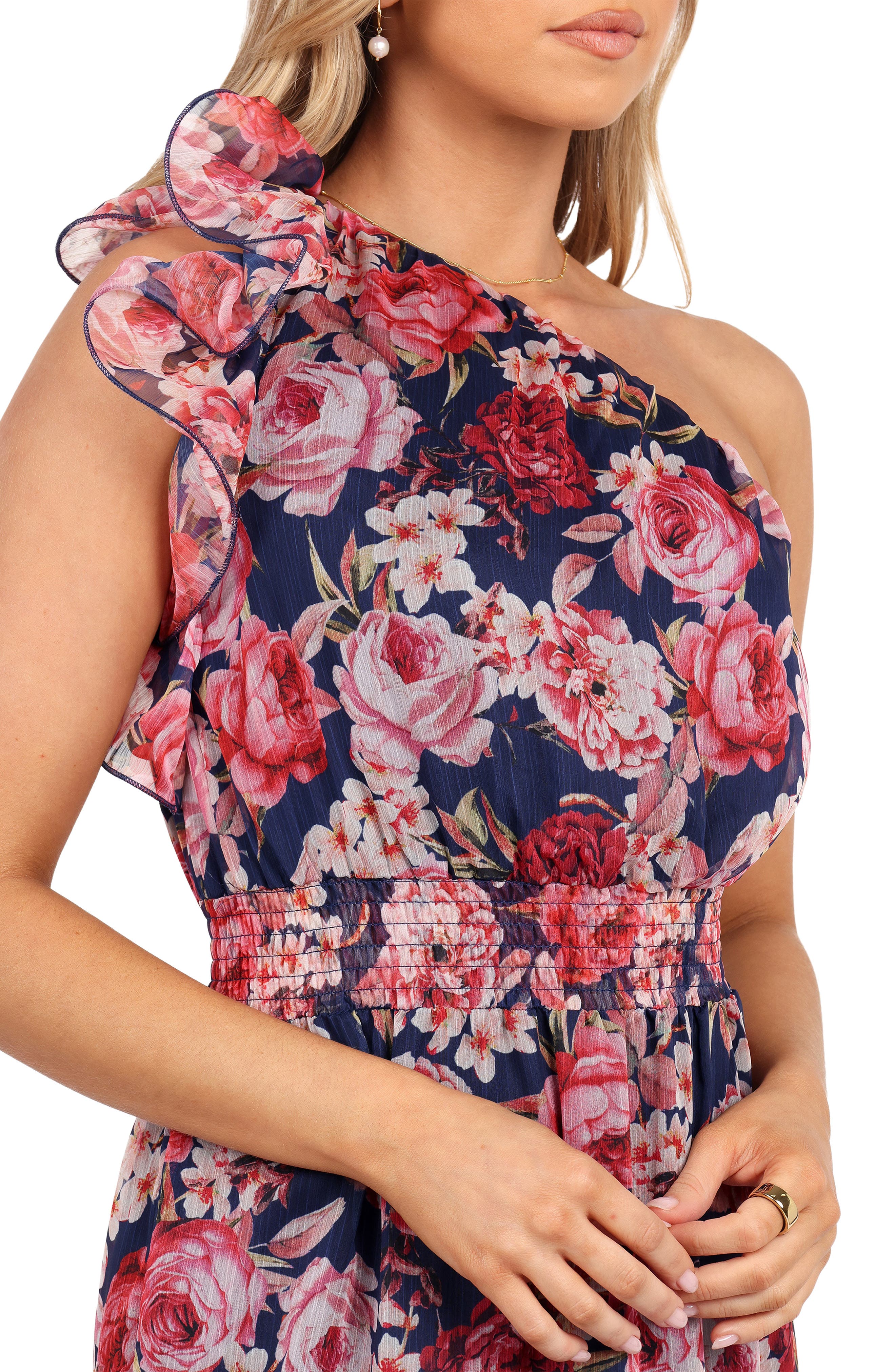 Petal & Pup Layley One-Shoulder Floral Chiffon Maxi Dress | Nordstrom