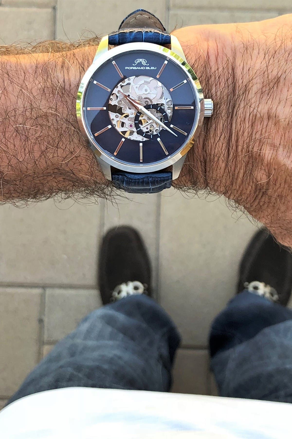 PORSAMO BLEU Men's Cassius Skeleton Watch, 45mm | Nordstromrack