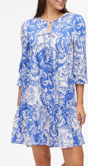 Ellen Tracy Double Tie Keyhole Tiered Babydoll Dress | Nordstromrack