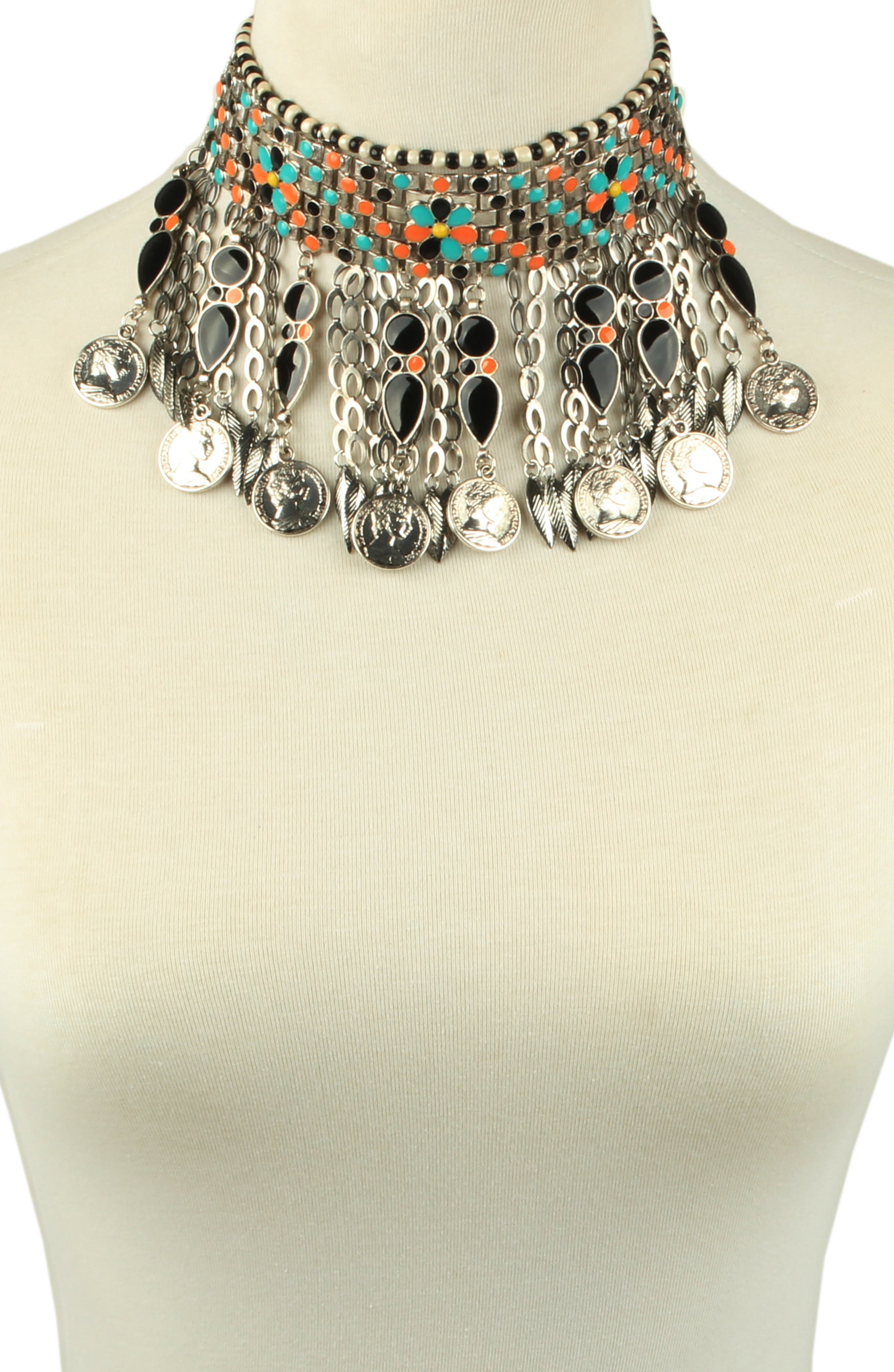 EYE CANDY LOS ANGELES Harper Coin Choker Statement Necklace | Nordstromrack