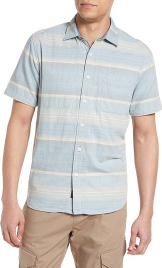 Faherty Reversible Stripe Short Sleeve Button-Up Shirt | Nordstrom