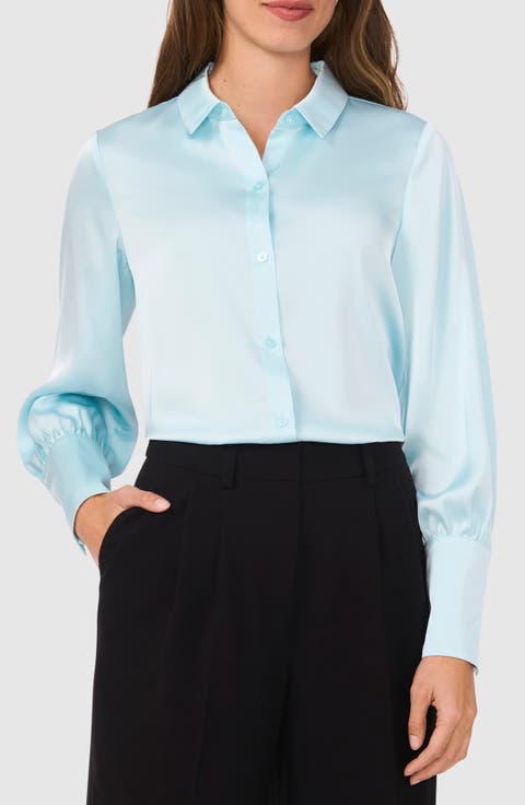 Women's Blue Button-Up Shirts Rack | Nordstrom Rack