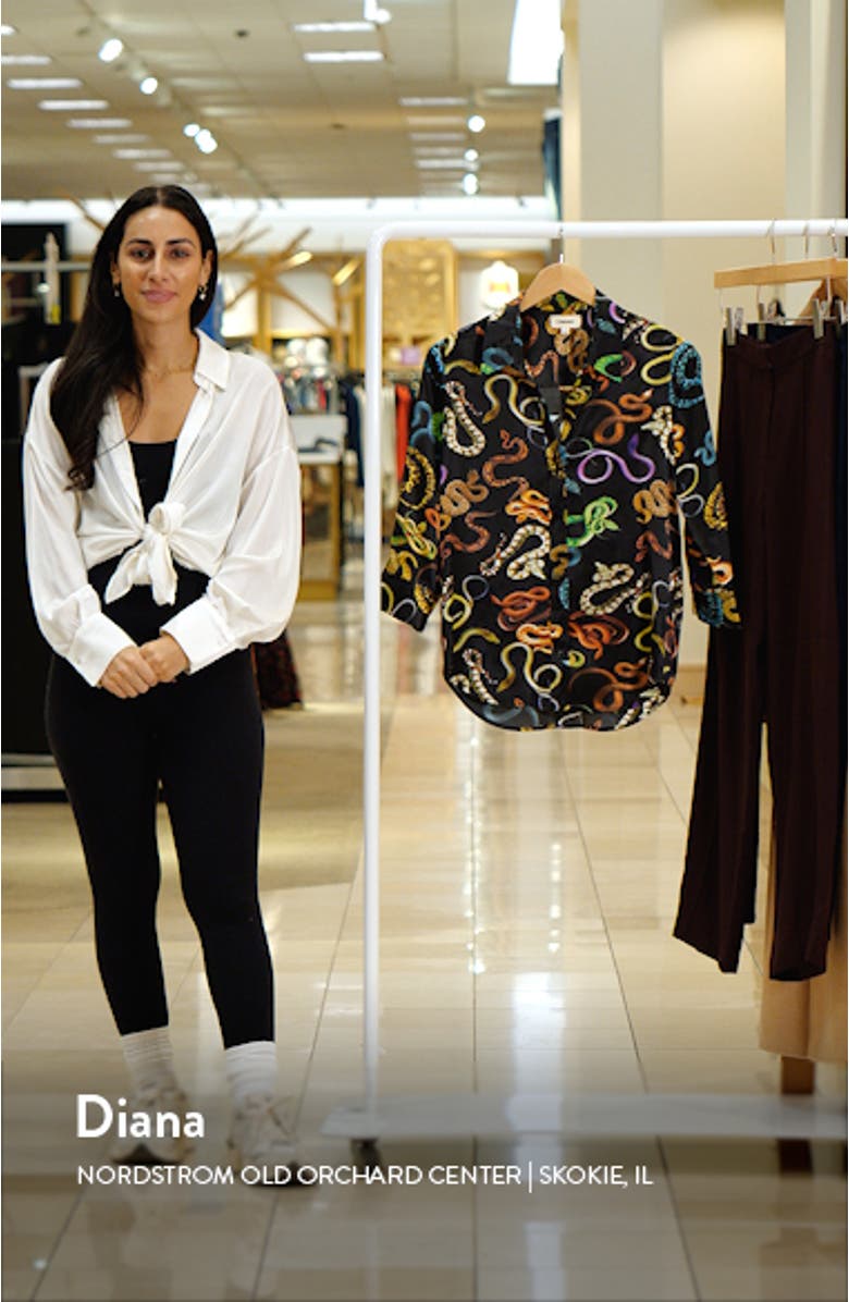 L'AGENCE Dani Mixed Snake Print Silk Button-Up Blouse | Nordstromrack