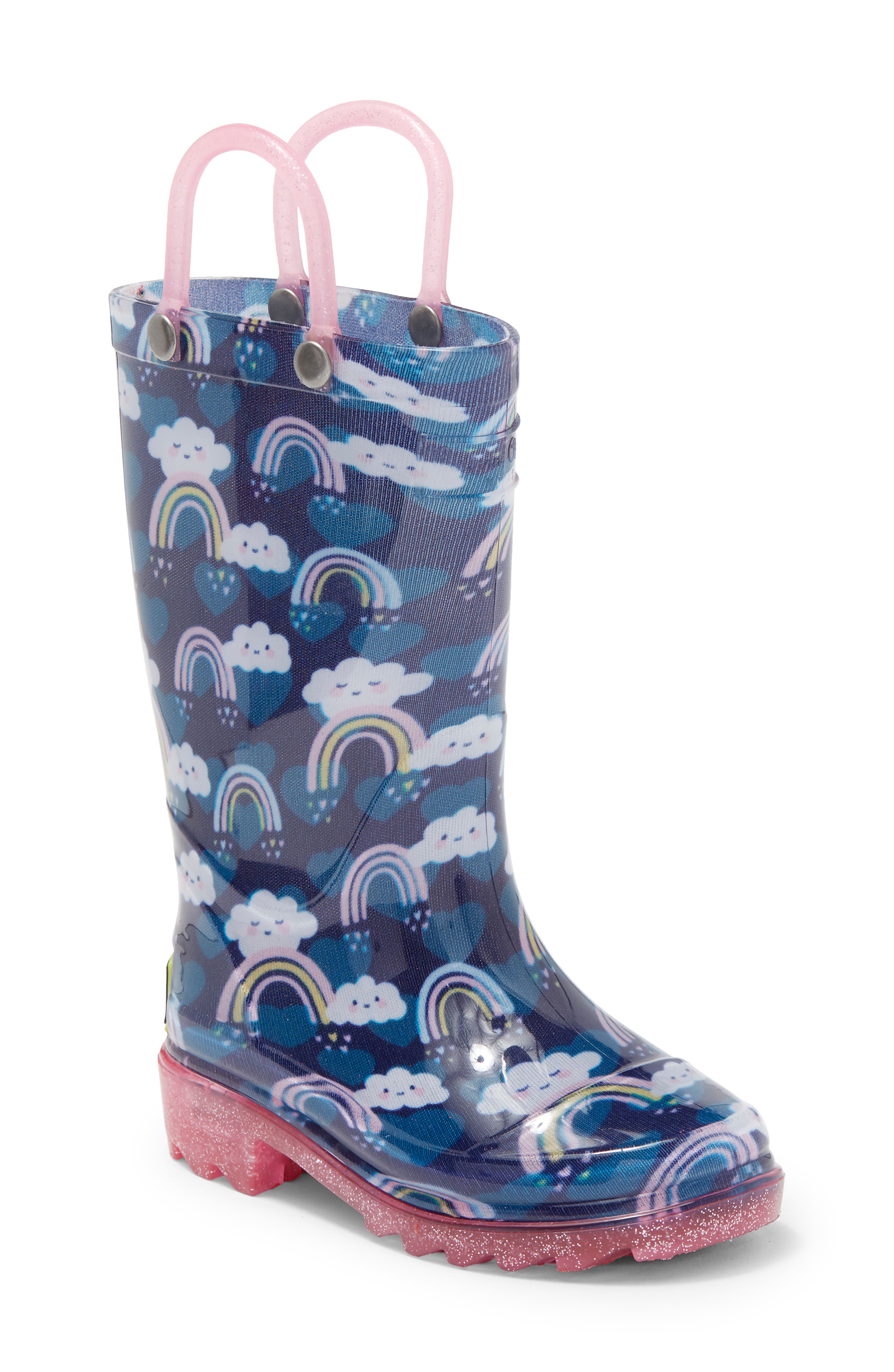 Western Chief Kids' Rainbow Shower Light-Up Lug Waterproof Rain Boot ...