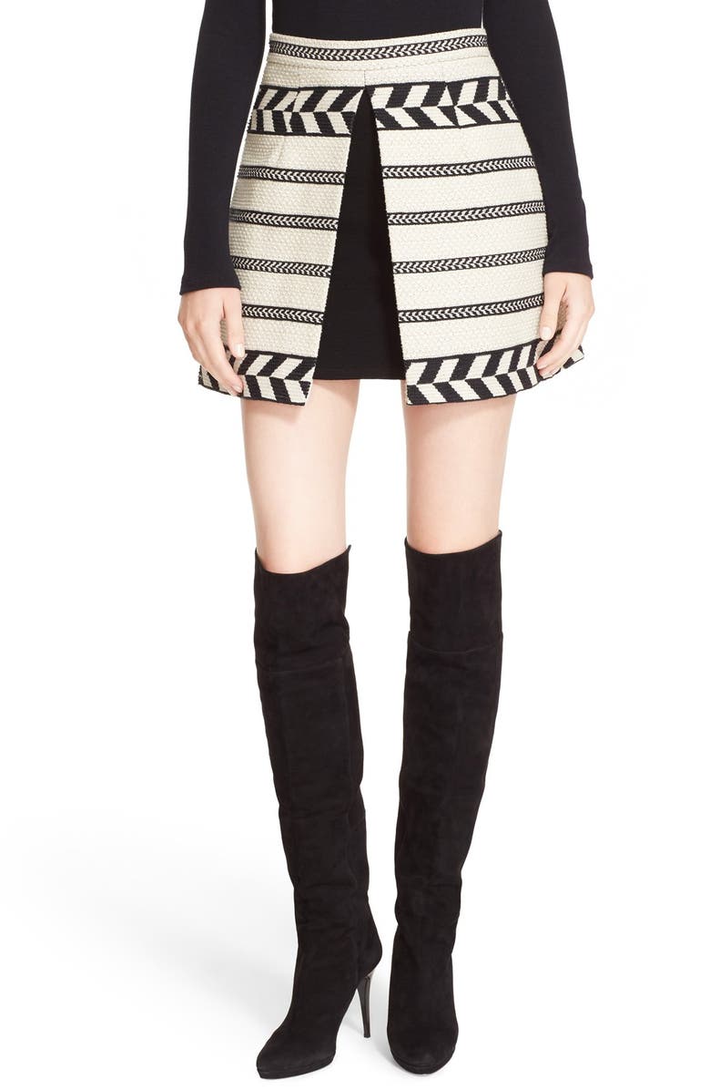 Alice + Olivia 'Daysi' Front Inset Jacquard Miniskirt | Nordstromrack