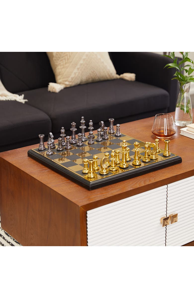 WILLOW ROW Goldtone Aluminum Chess Game Set | Nordstromrack