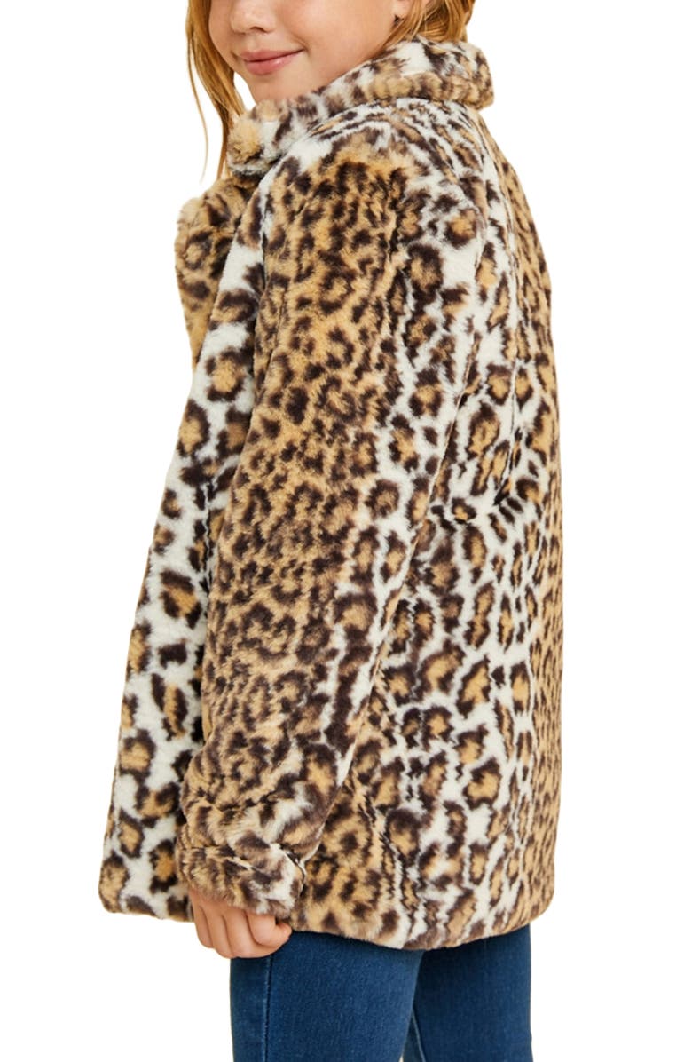 Hayden Girls Kids' Leopard Print Faux Fur Coat | Nordstromrack