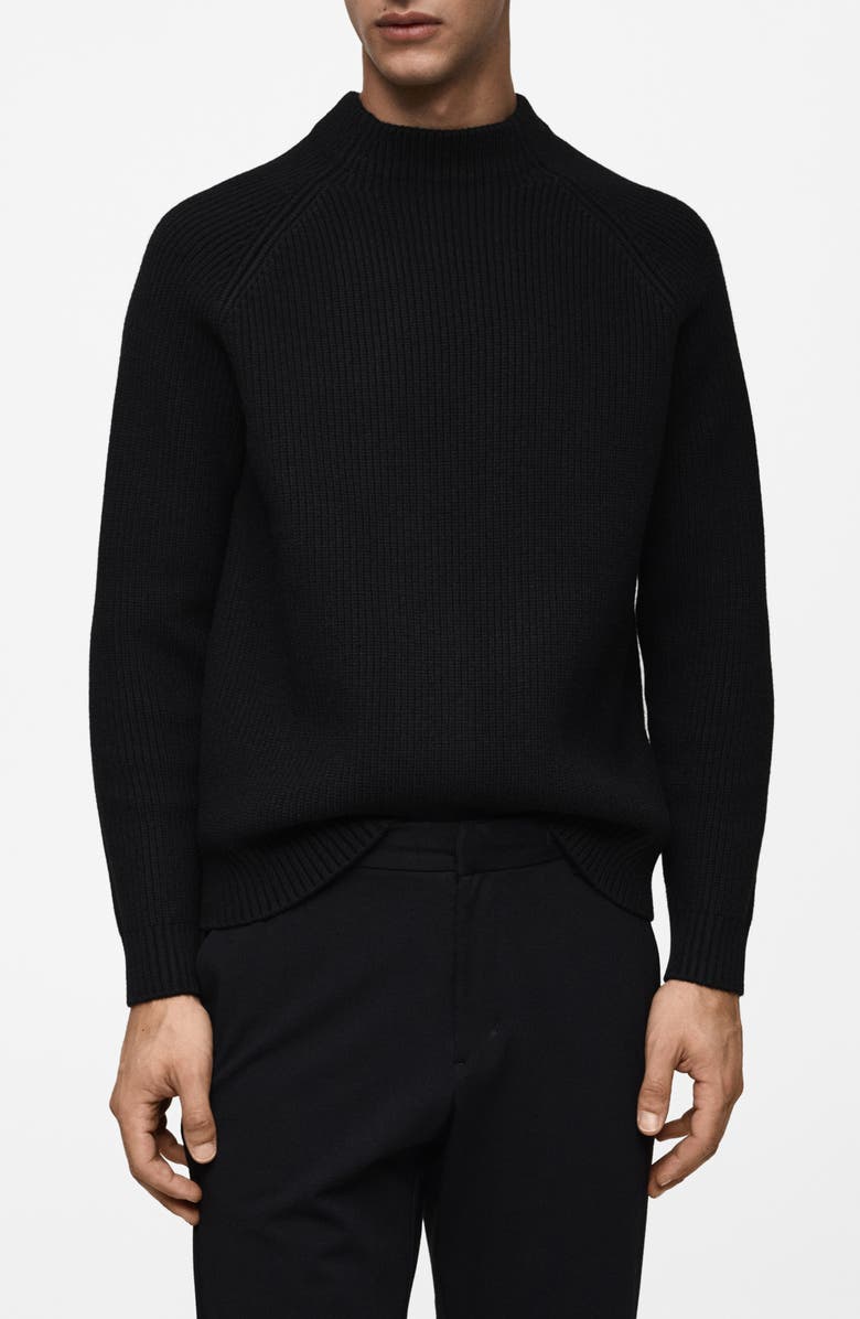 MANGO Funnel Neck Rib Sweater | Nordstrom