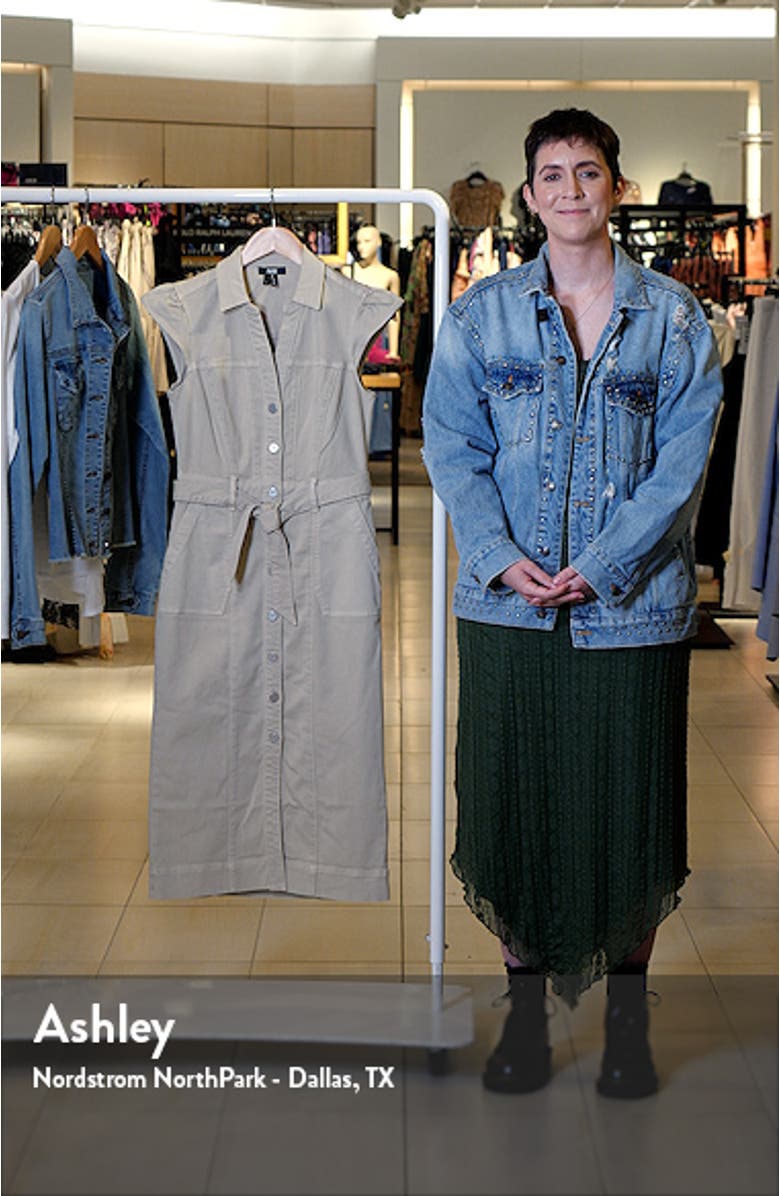 PAIGE Jaxsyn Cap Sleeve Denim Midi Shirtdress | Nordstromrack