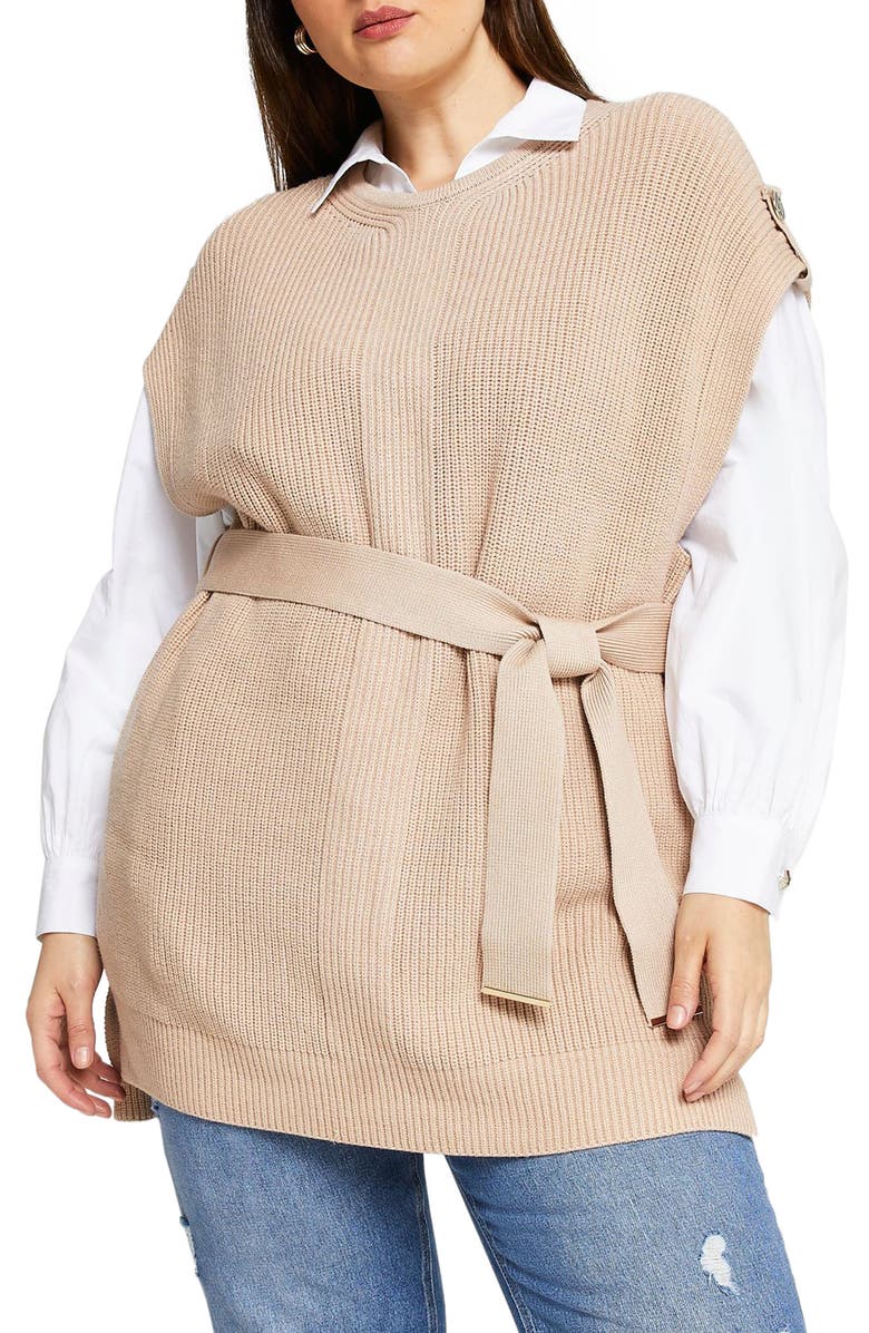 River Island Belted Knit Tabard | Nordstrom