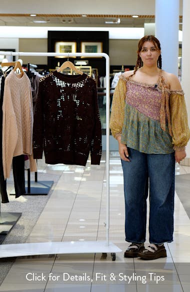 Splendid Magnolia Floral Open Stitch Sweater | Nordstromrack