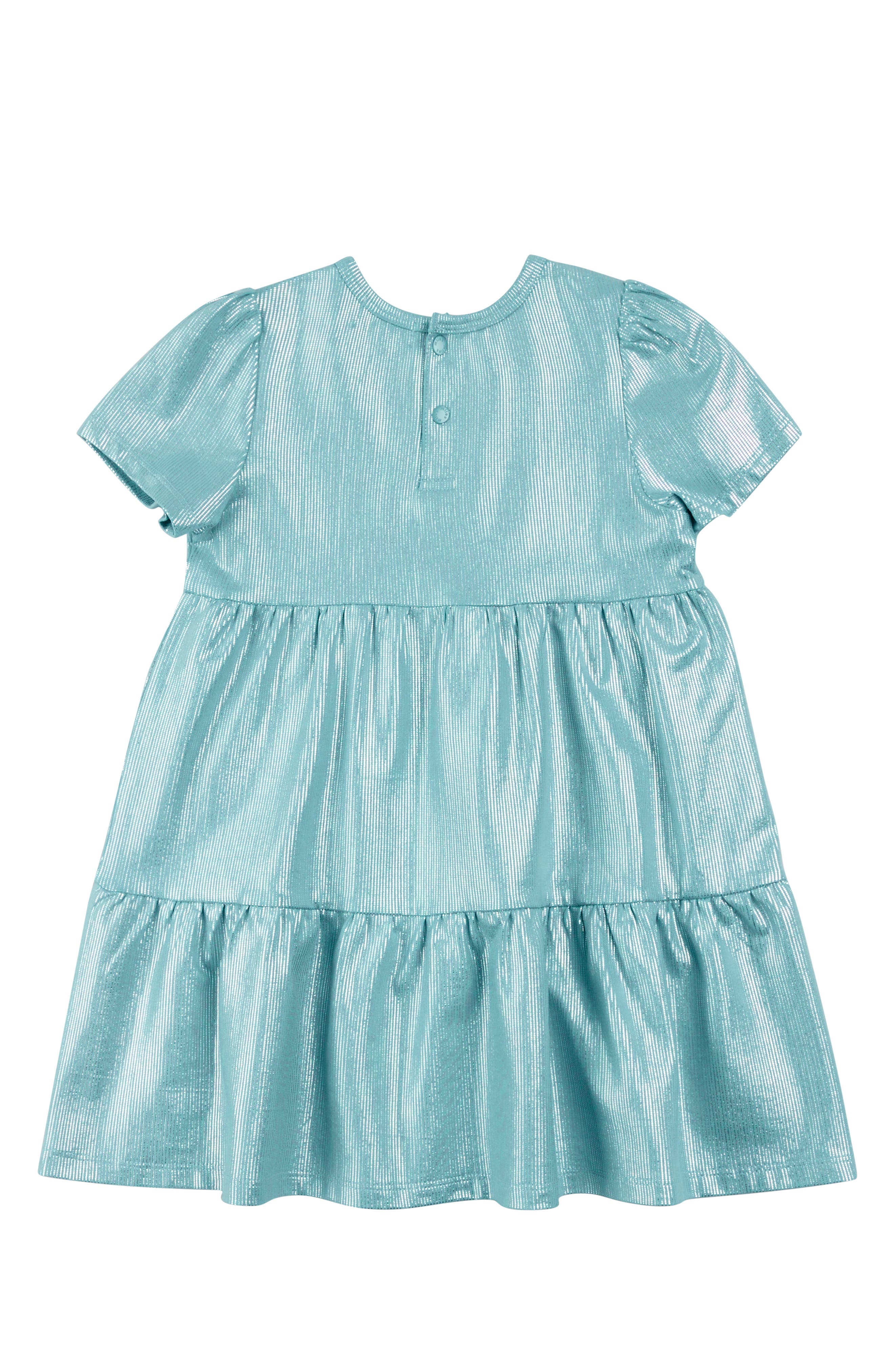 MILES THE LABEL Kids' Cotton Lamé Tiered Party Dress | Nordstrom