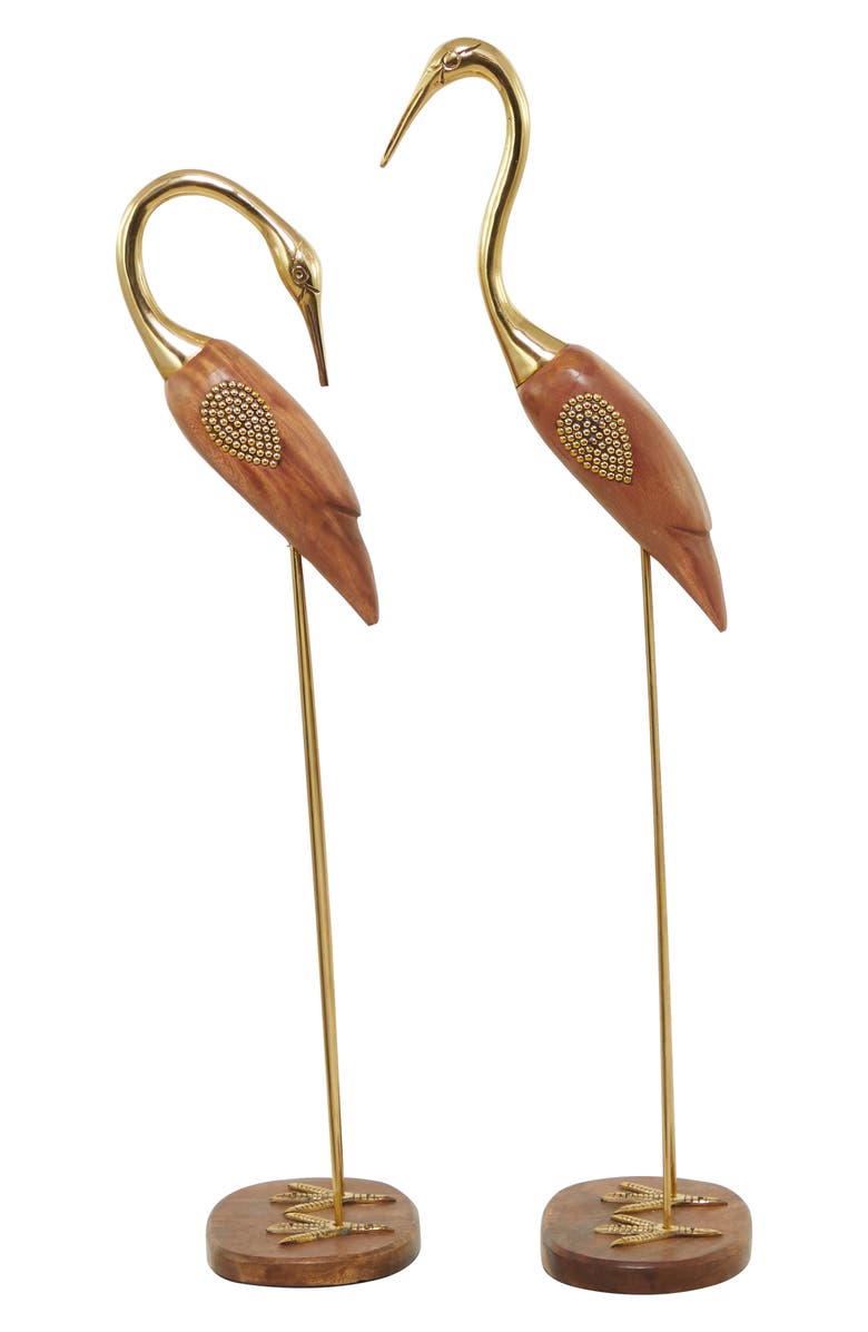 GINGER BIRCH STUDIO Gold Wood Natural Bird Sculpture | Nordstromrack