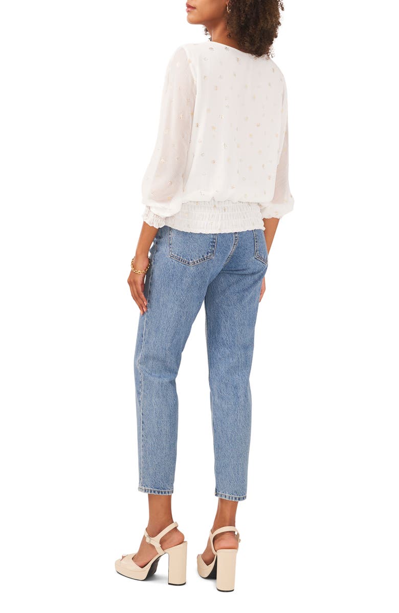 Vince Camuto Foil Dot Smocked Top | Nordstromrack