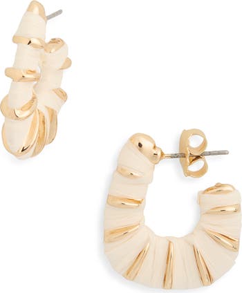 NORDSTROM RACK Raffia Wrap Hoop Earrings | Nordstromrack