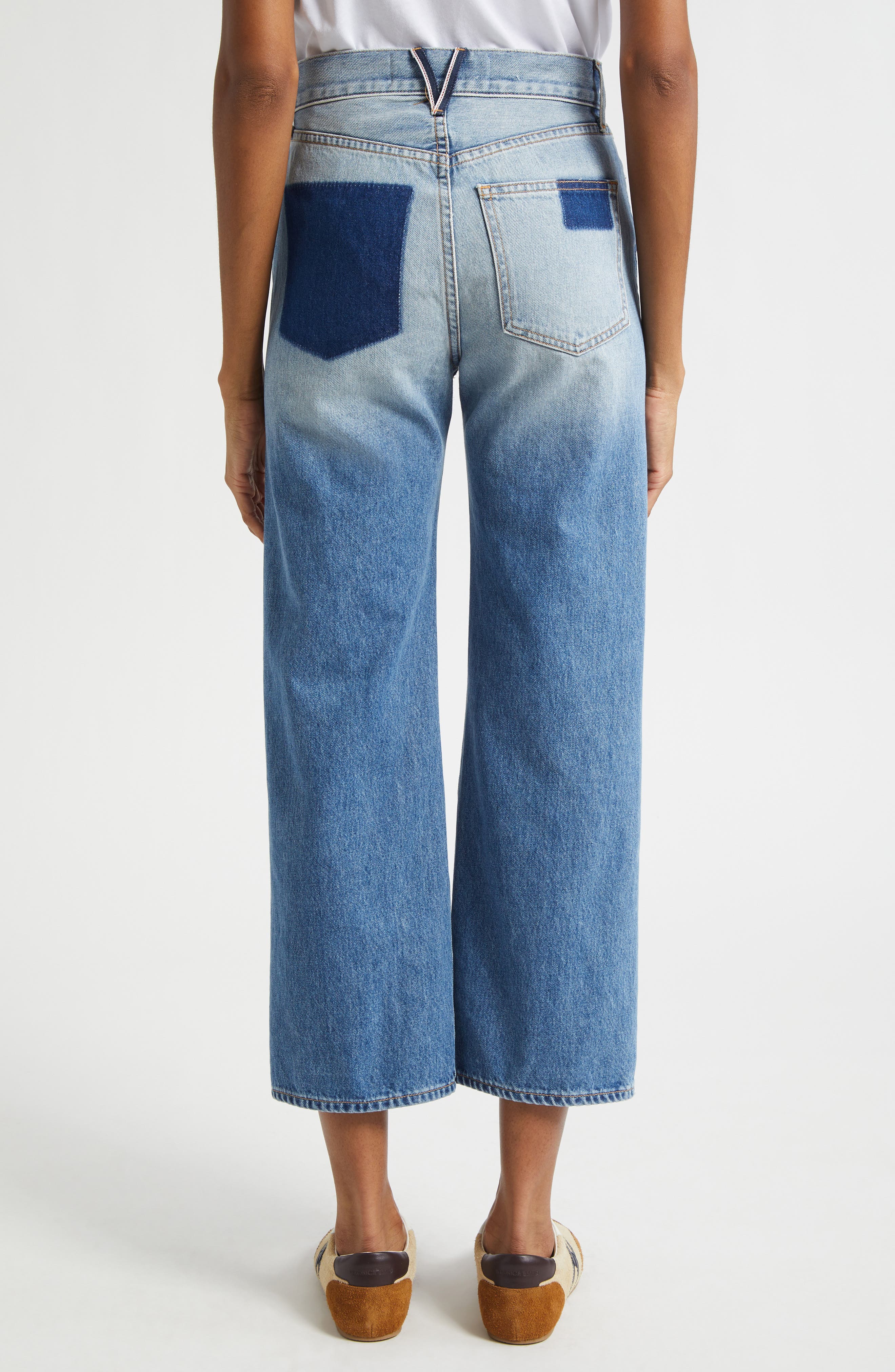 Veronica Beard Dylan Patchwork Straight Leg Jeans | Nordstrom