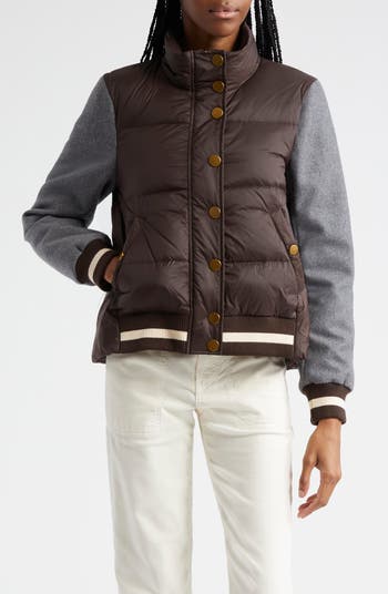 Veronica Beard Ethan Mixed Media Varsity Jacket | Nordstromrack