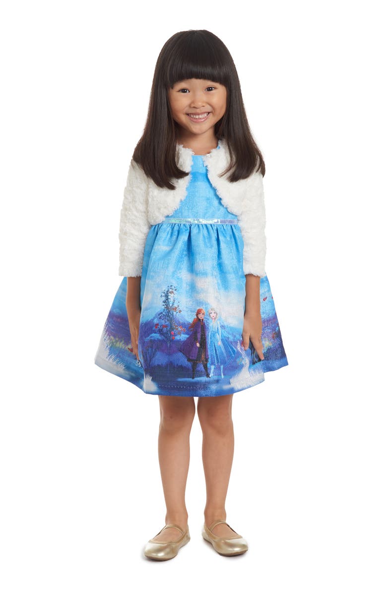 Pippa & Julie x Disney® 'Frozen' Dress & Faux Fur Jacket Set | Nordstrom