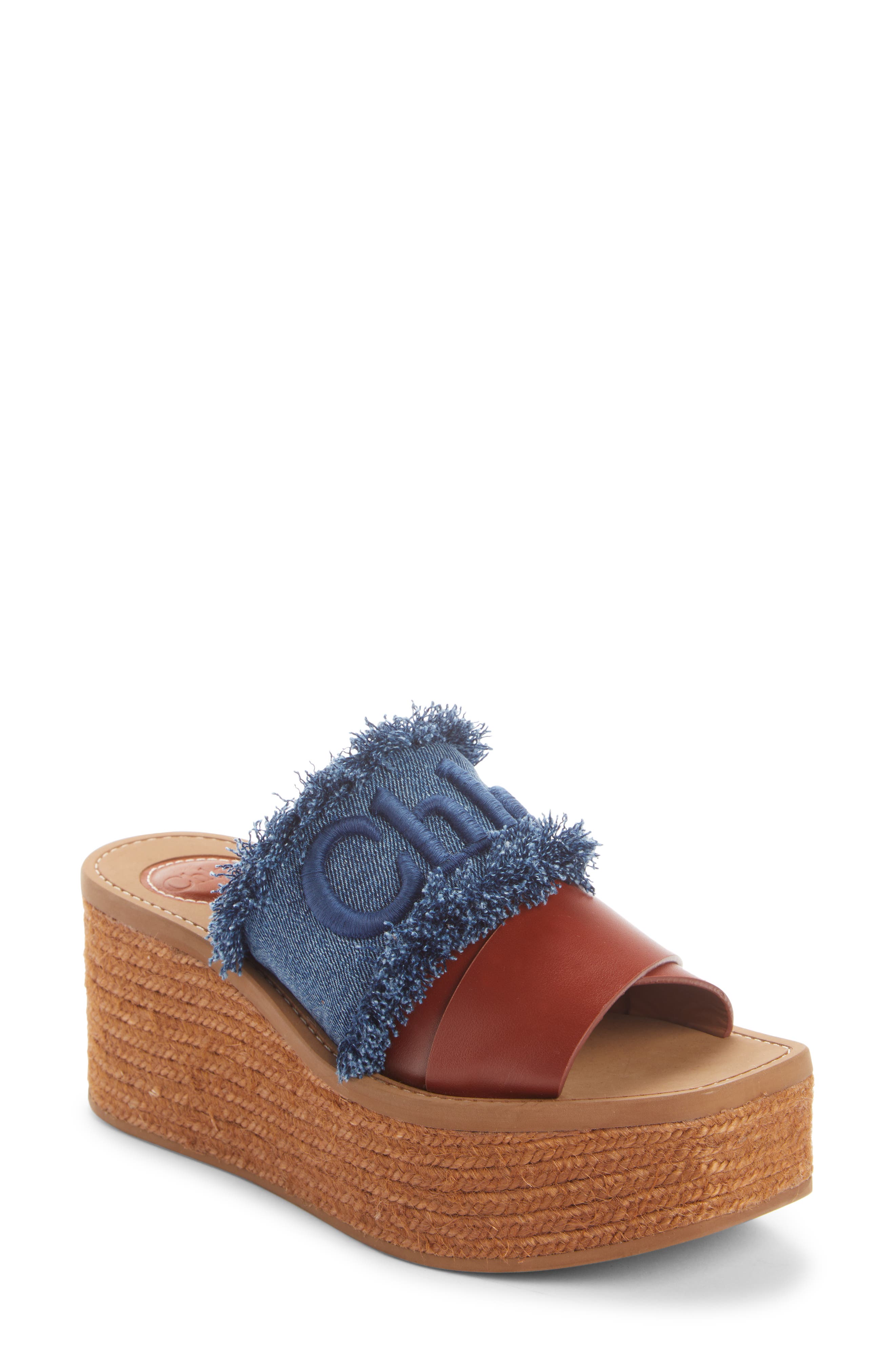 Chloé Woody Logo Espadrille Platform Wedge Sandal (Women) | Nordstromrack