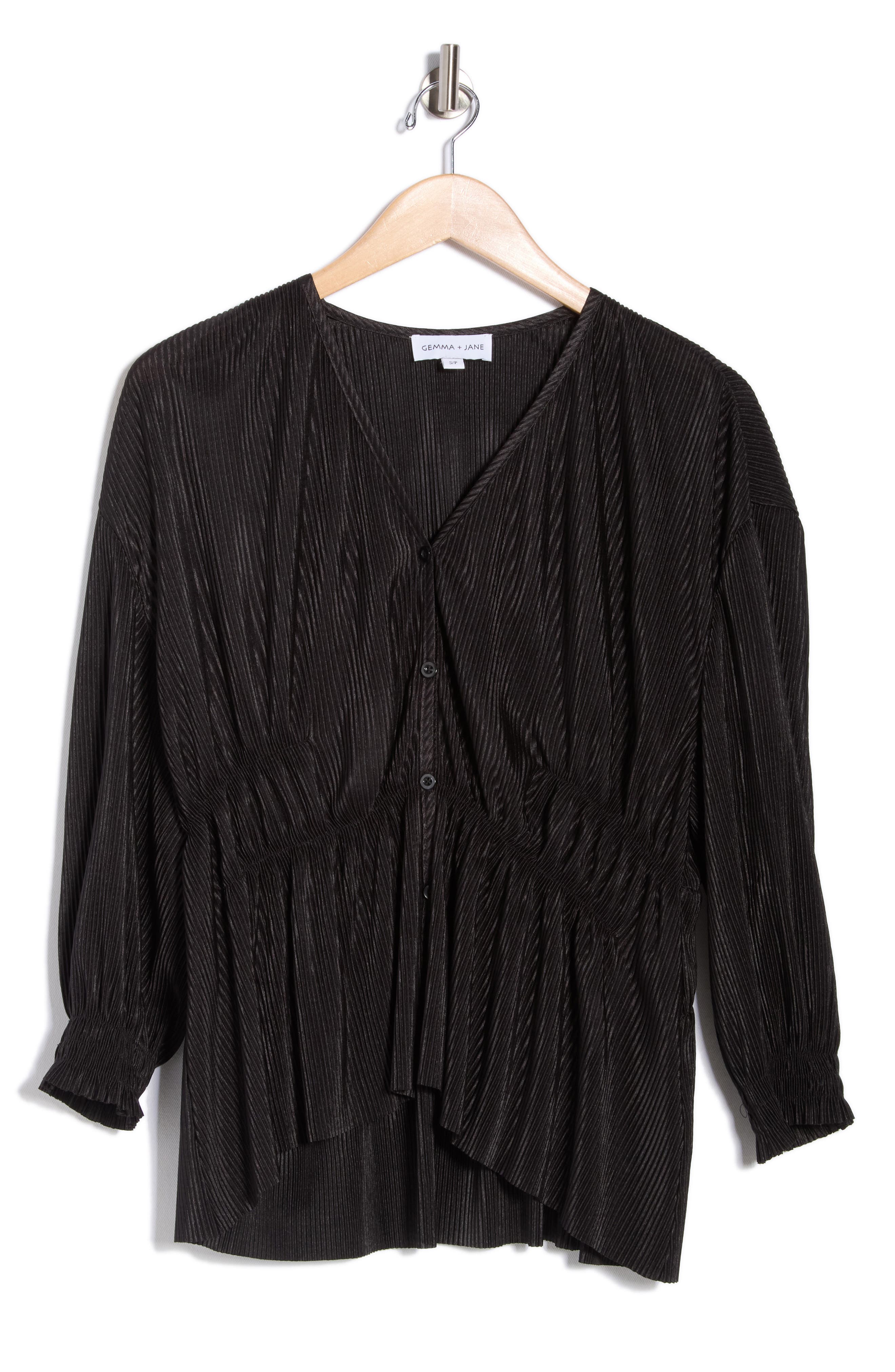 High-Low Plissé Charmeuse Top (Women) | Nordstromrack